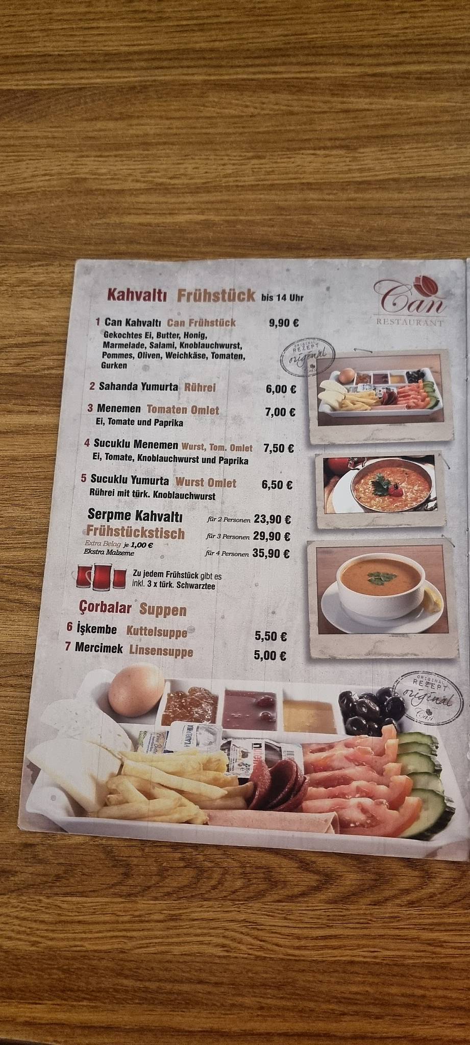 Speisekarte von Restaurant Can, Nürnberg