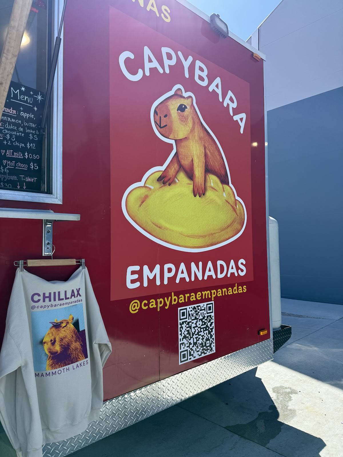 Menu at Capybara Empanadas, Mammoth Lakes