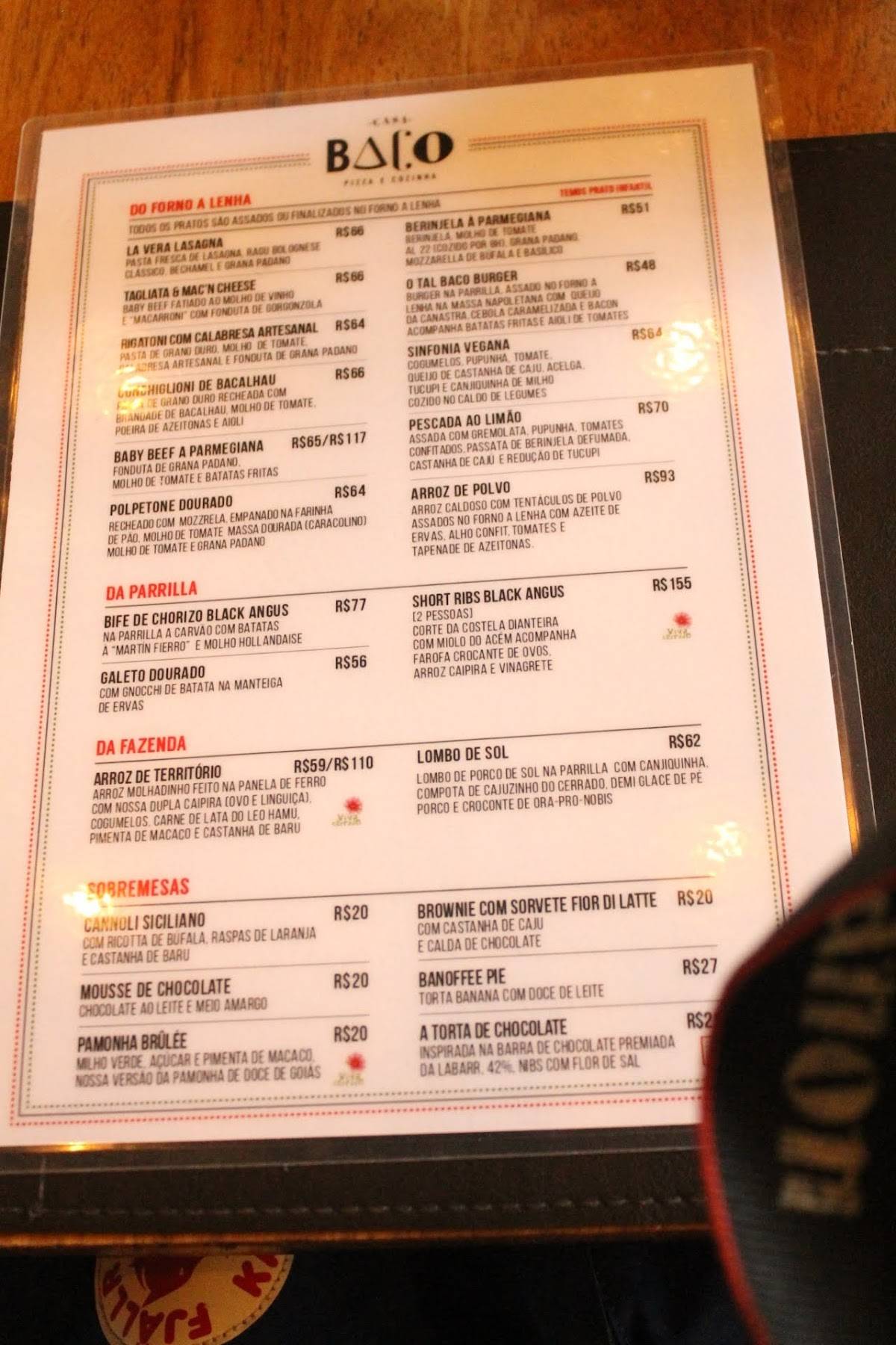 Menu em Casa Baco restaurante, Brasília, Casa Park ST SGCV/SUL Lote 22 ...
