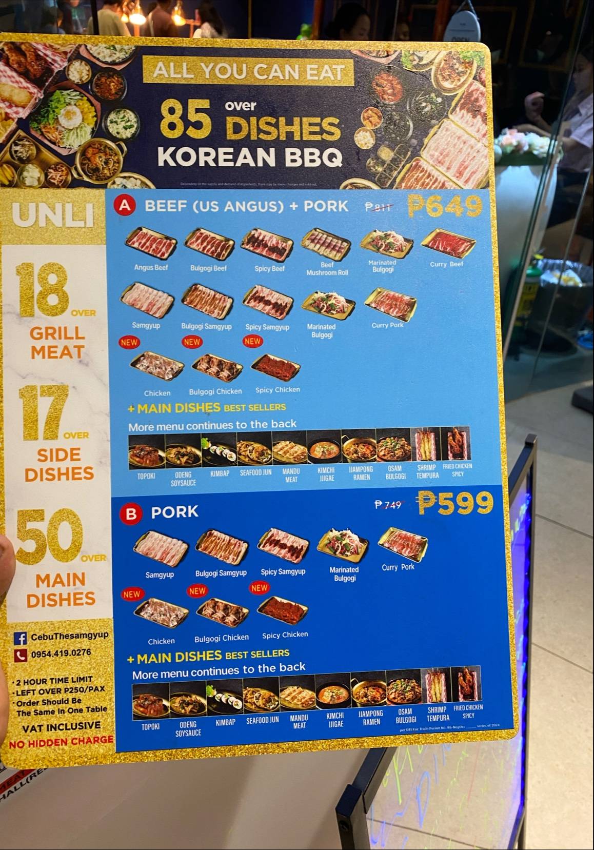 Menu at Cebu The Samgyup 31 Premium Grill restaurant, Cebu City