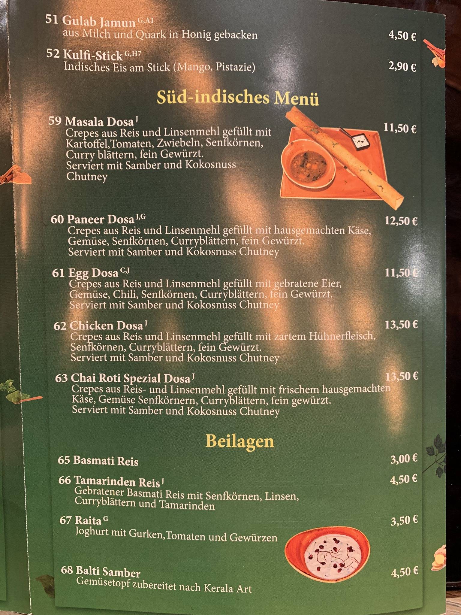 Speisekarte von Chai Roti - Indian Urban Food restaurant, Erlangen