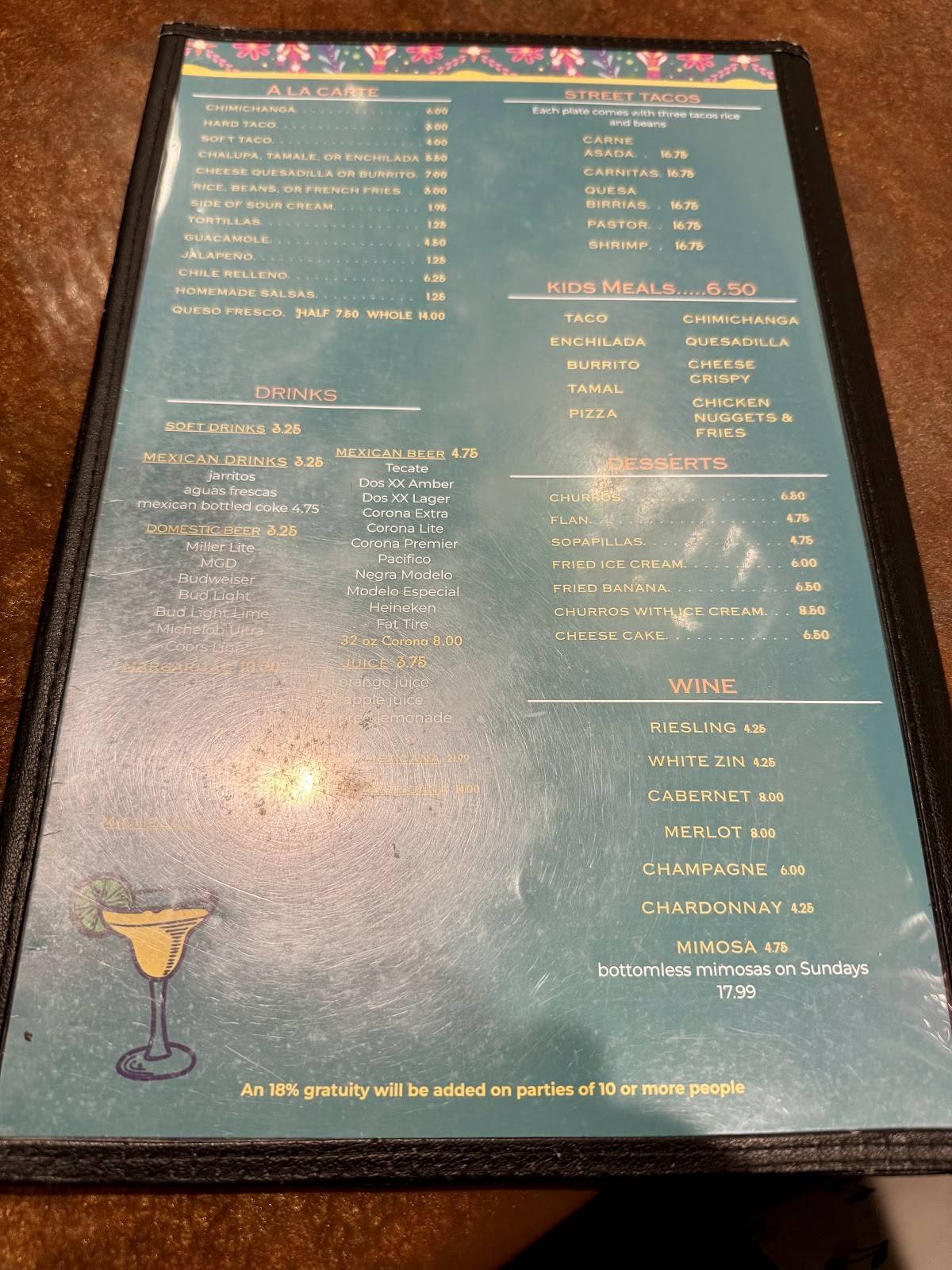 Menu at Cielito Lindo Cocina Mexicana restaurant, Pocatello