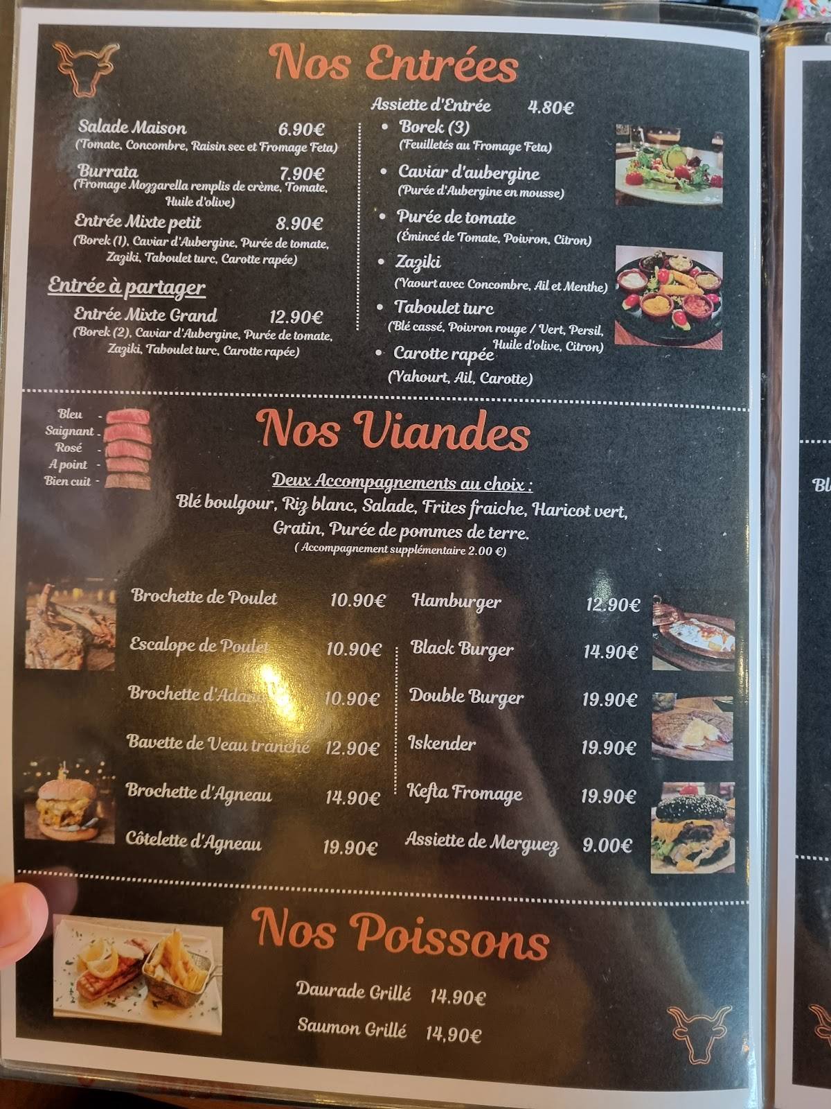 Menu au CONSTANTINOPLE STEAKHOUSE, Beauvais