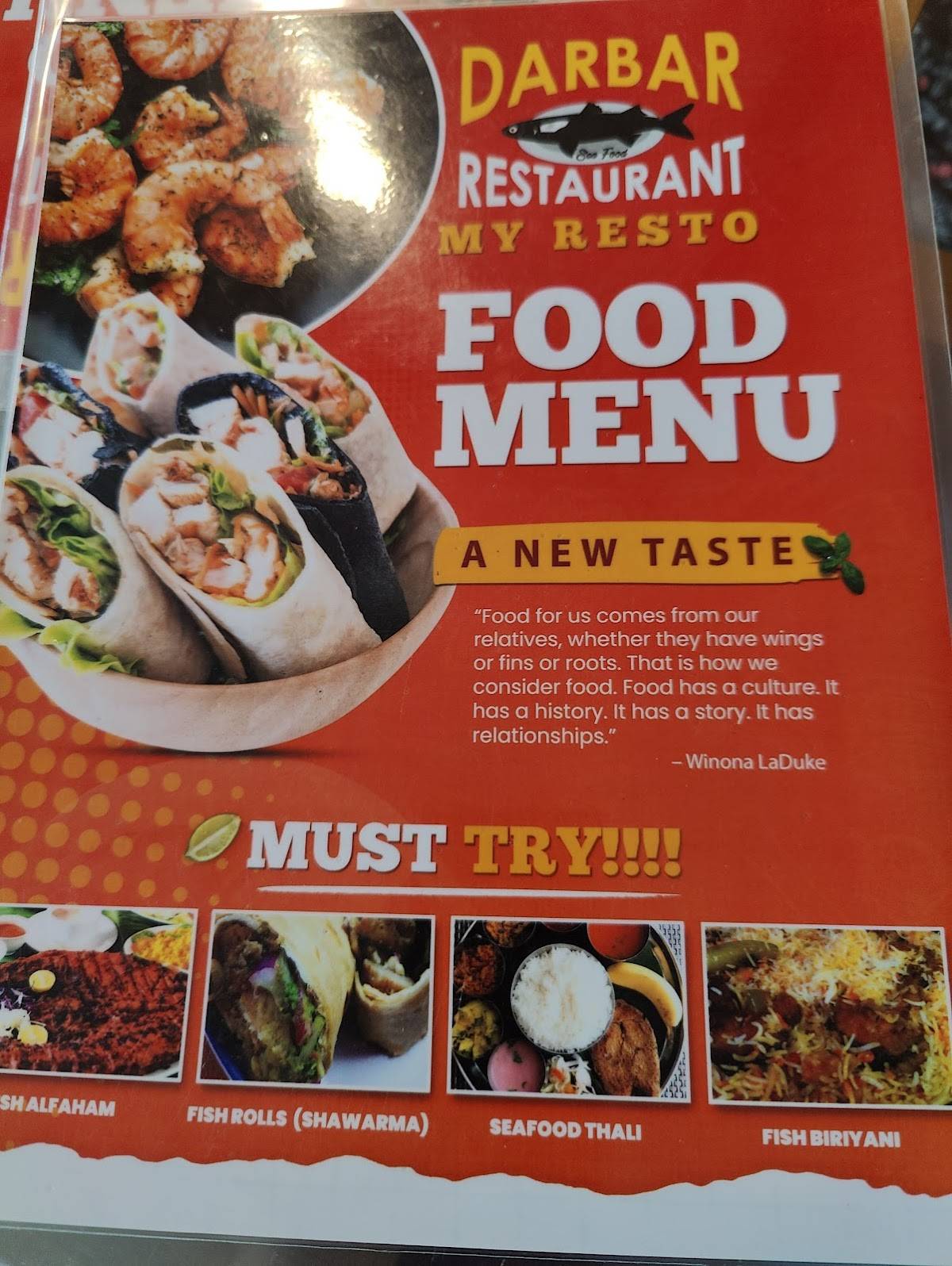 Menu at Darbar Seafood Restaurant Kakkanad, Kochi