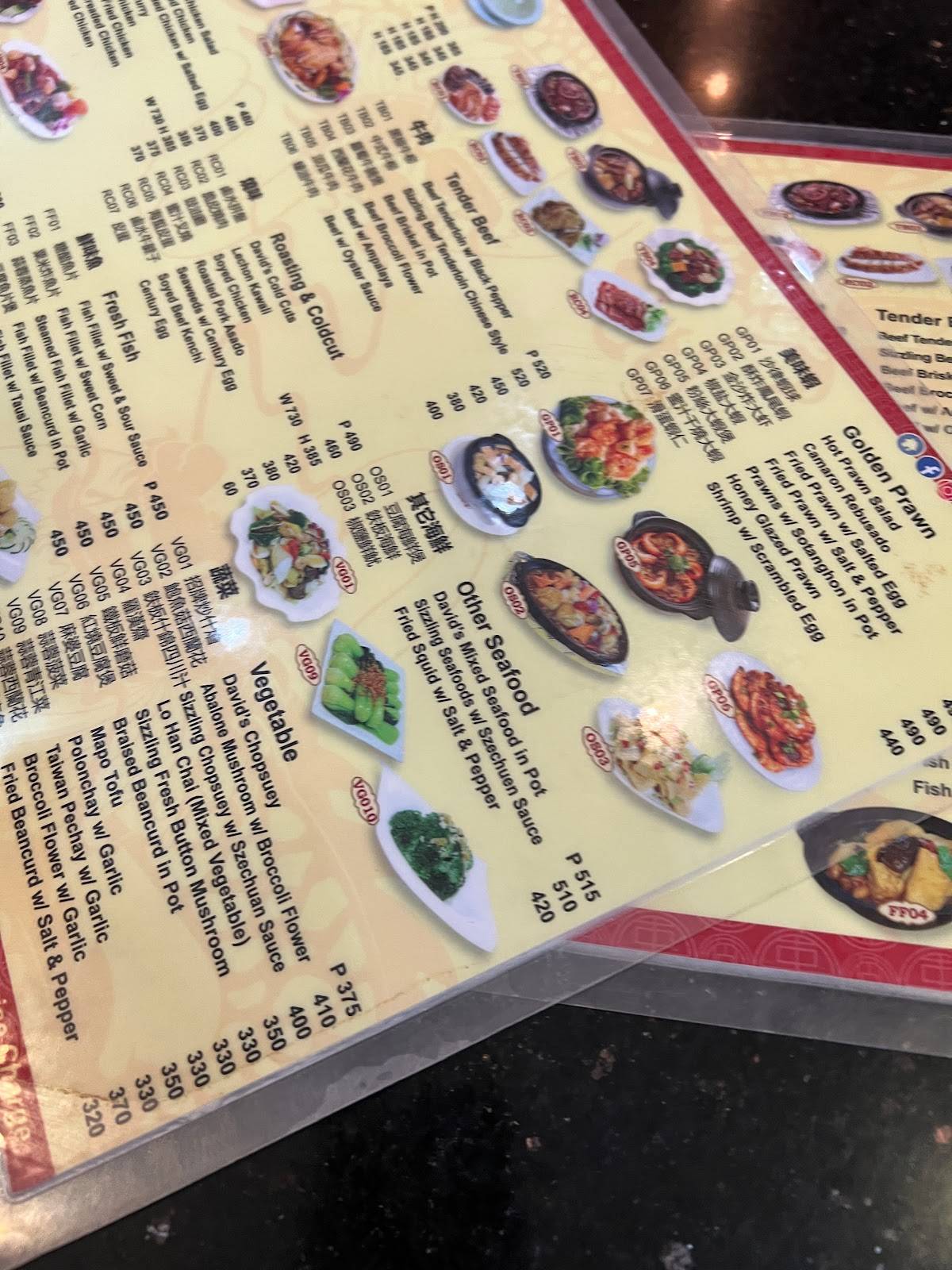 Menu at Davids Tea House - Restaurant (SM Pampanga), San Fernando, Main ...