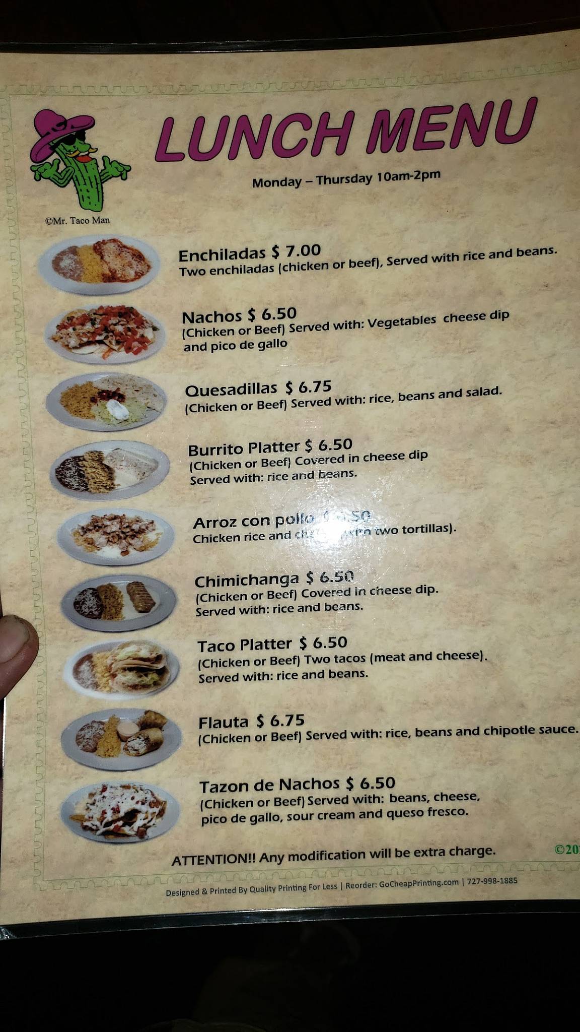 Menu at Delia's Mexican Restaurant, Dayton