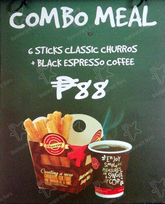 Menu at Don's Original Spanish Churros restaurant, Manila, HXGM+5FV