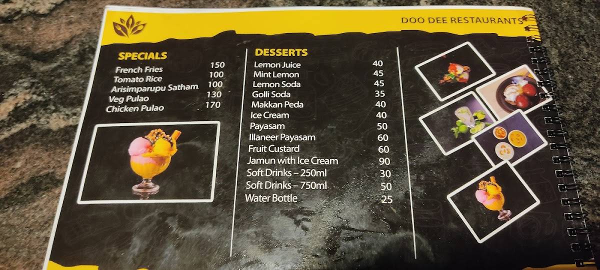 Menu at Doo Dee Restaurants, Tiruppur