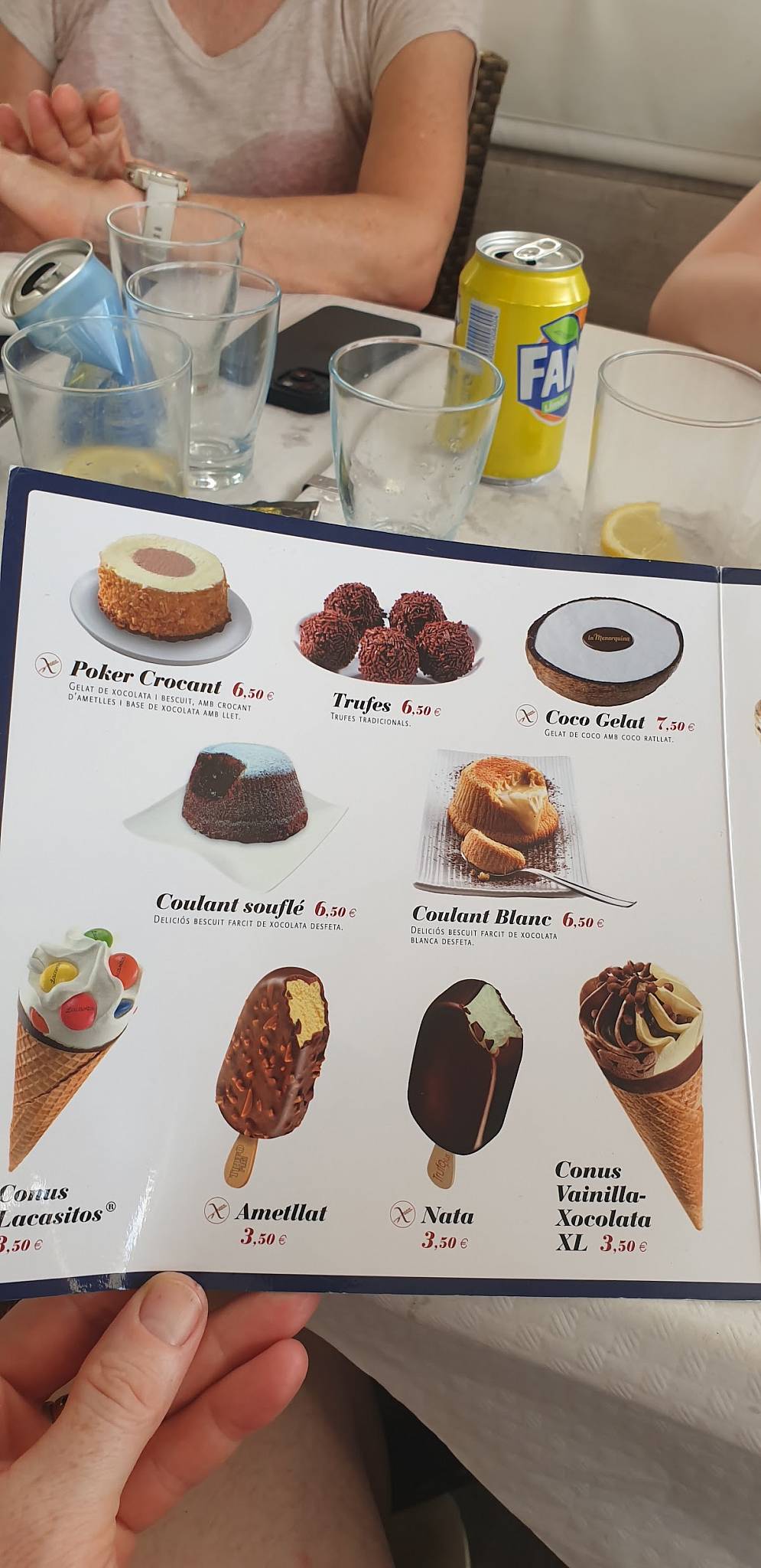 Carta de Restaurant Es Dofí, Tamariu, Passeig del Mar
