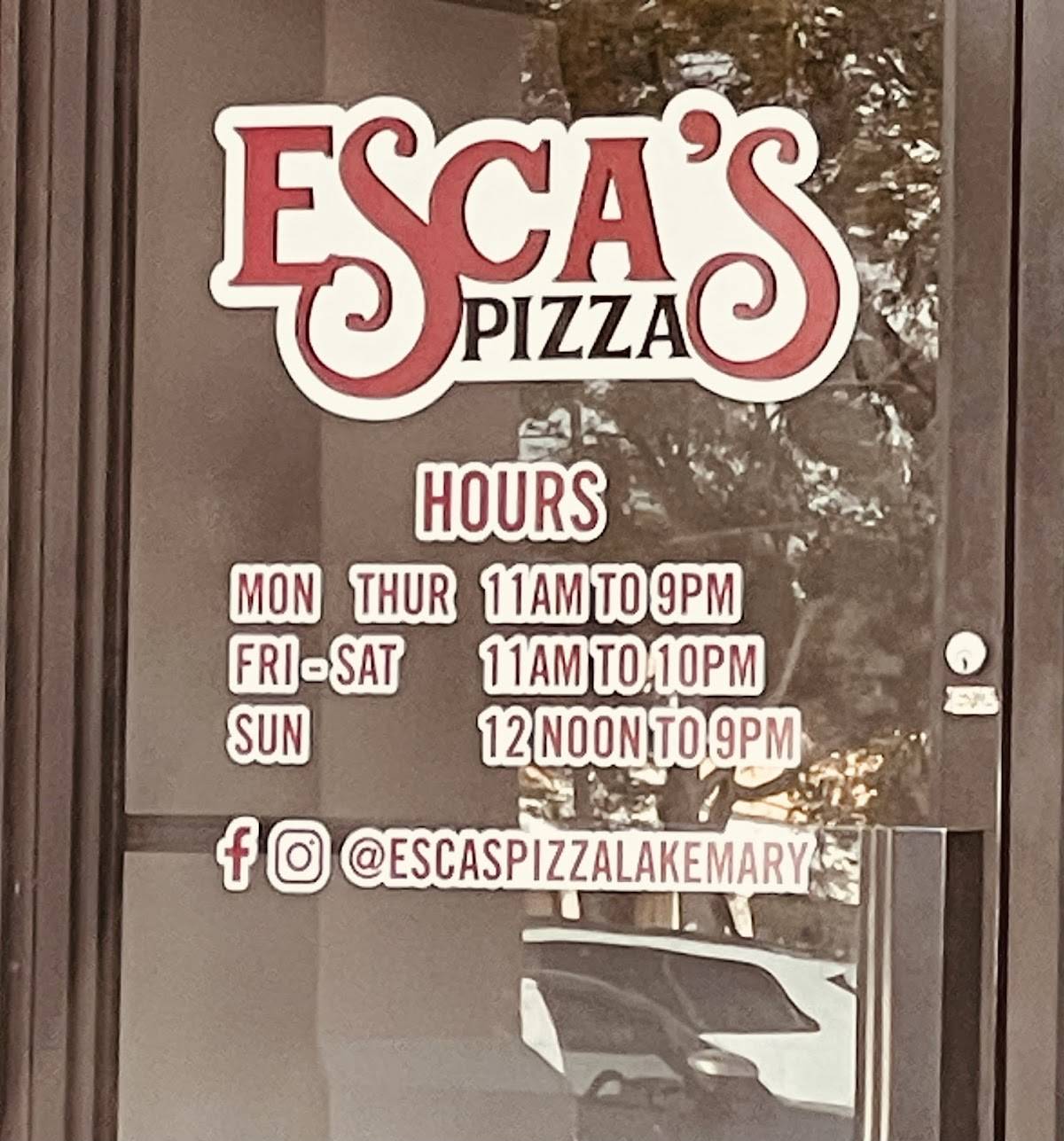 Menu at Escas Pizza Lake Mary restaurant, Lake Mary