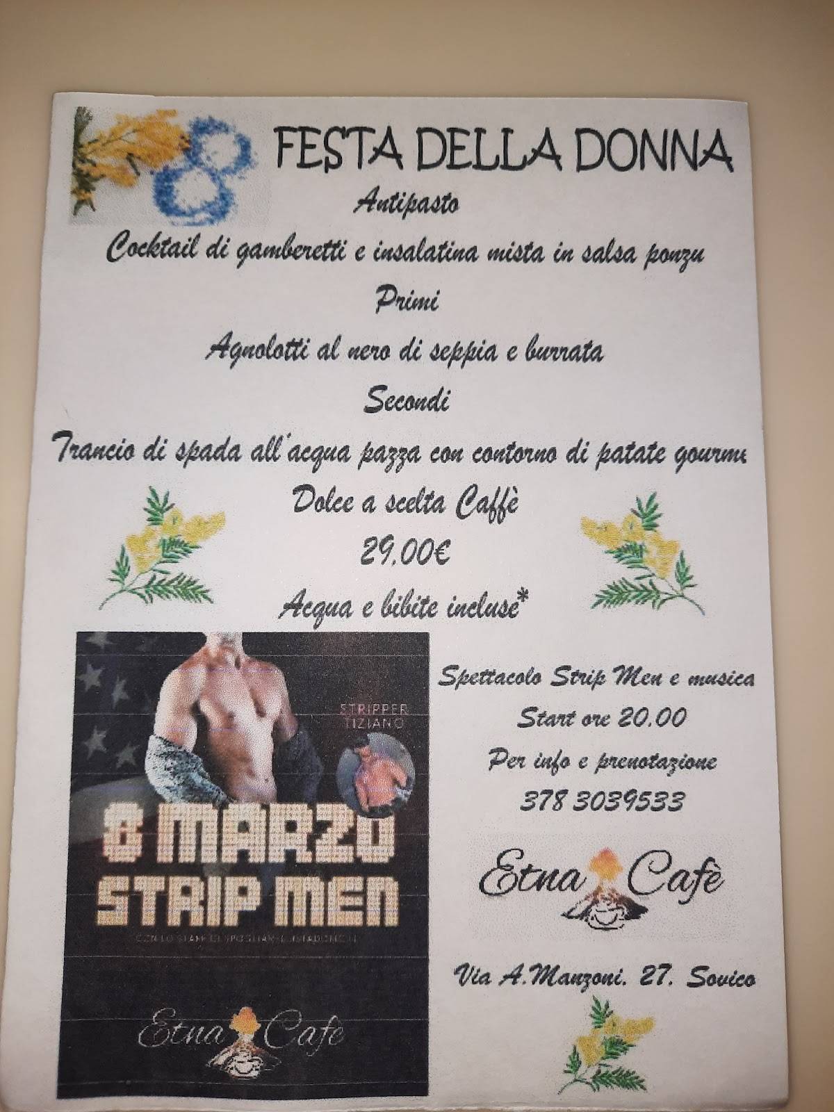 Speisekarte von Etna Cafè restaurant, Sovico
