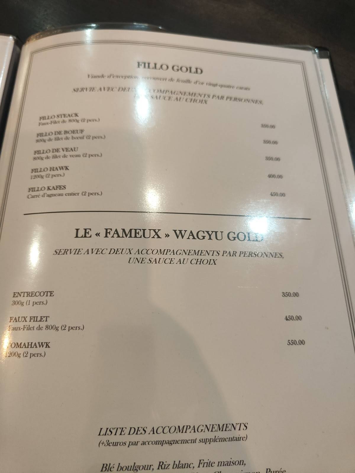 Menu au FILLO GRILL restaurant, Bobigny