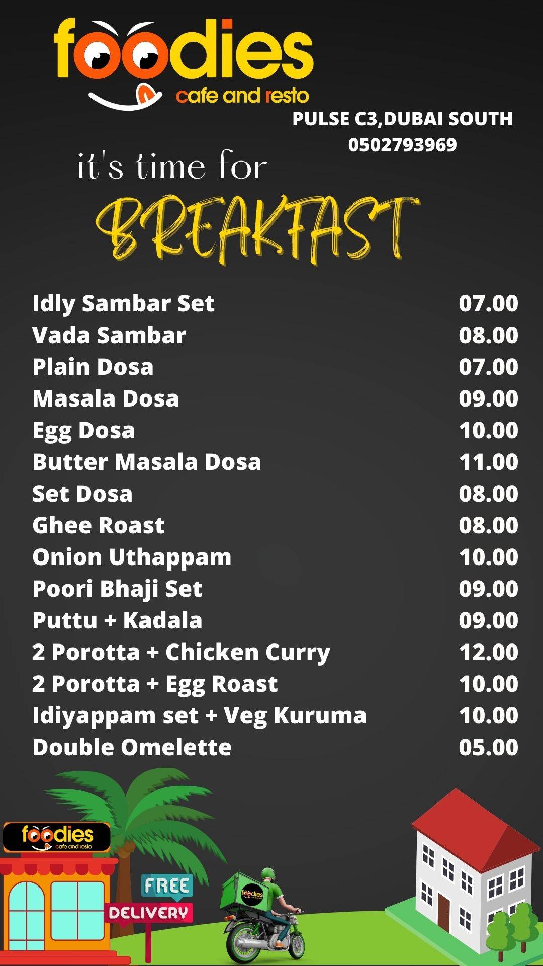 Menu at FOODIES CAFE AND RESTO, Dubai