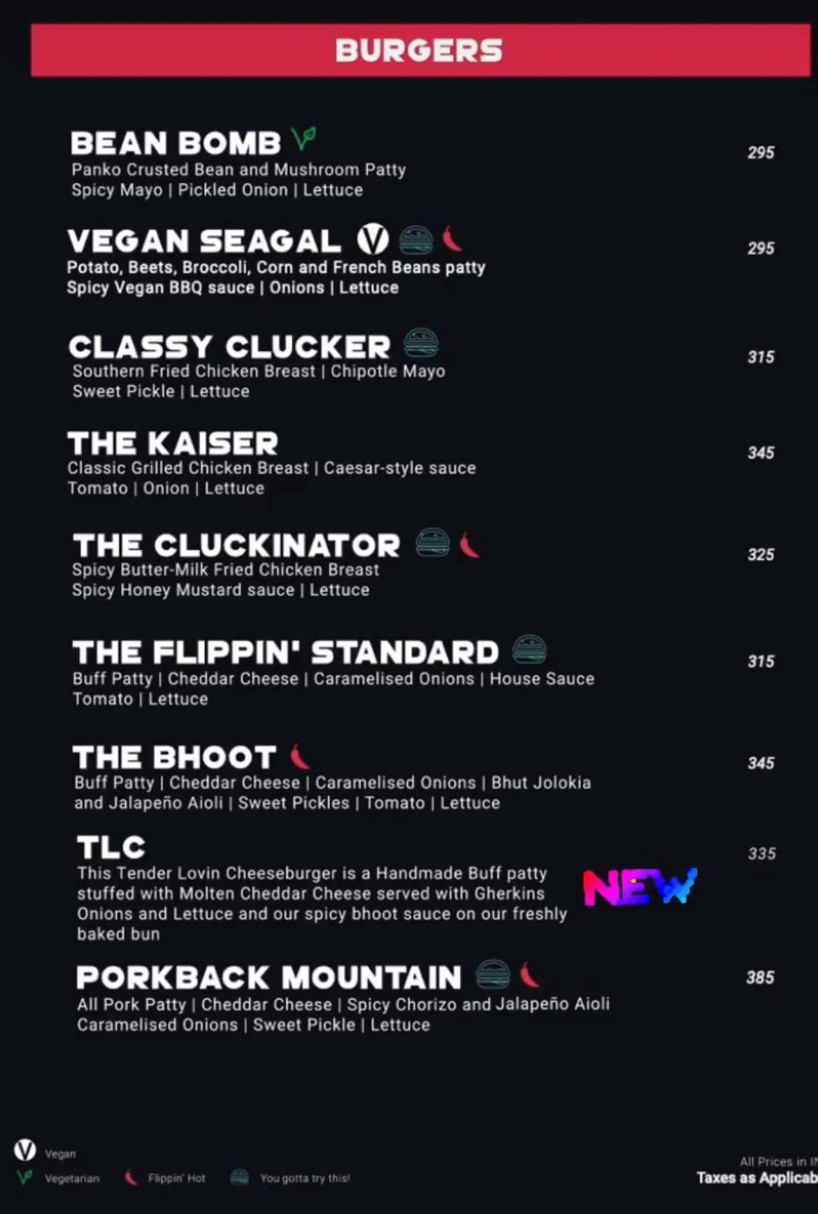 Menu at GOOD FLIPPIN' BURGERS, Mumbai, Dr Ambedkar Rd Shop 3