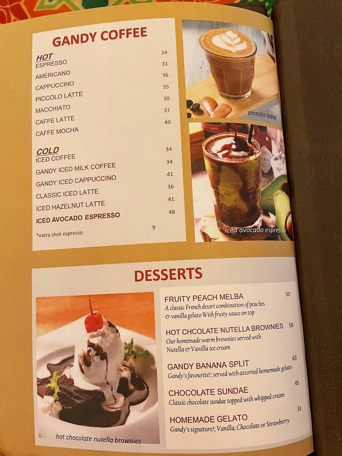 Menu at Gandy Steak House restaurant, Jakarta, Hayam Wuruk St No.73