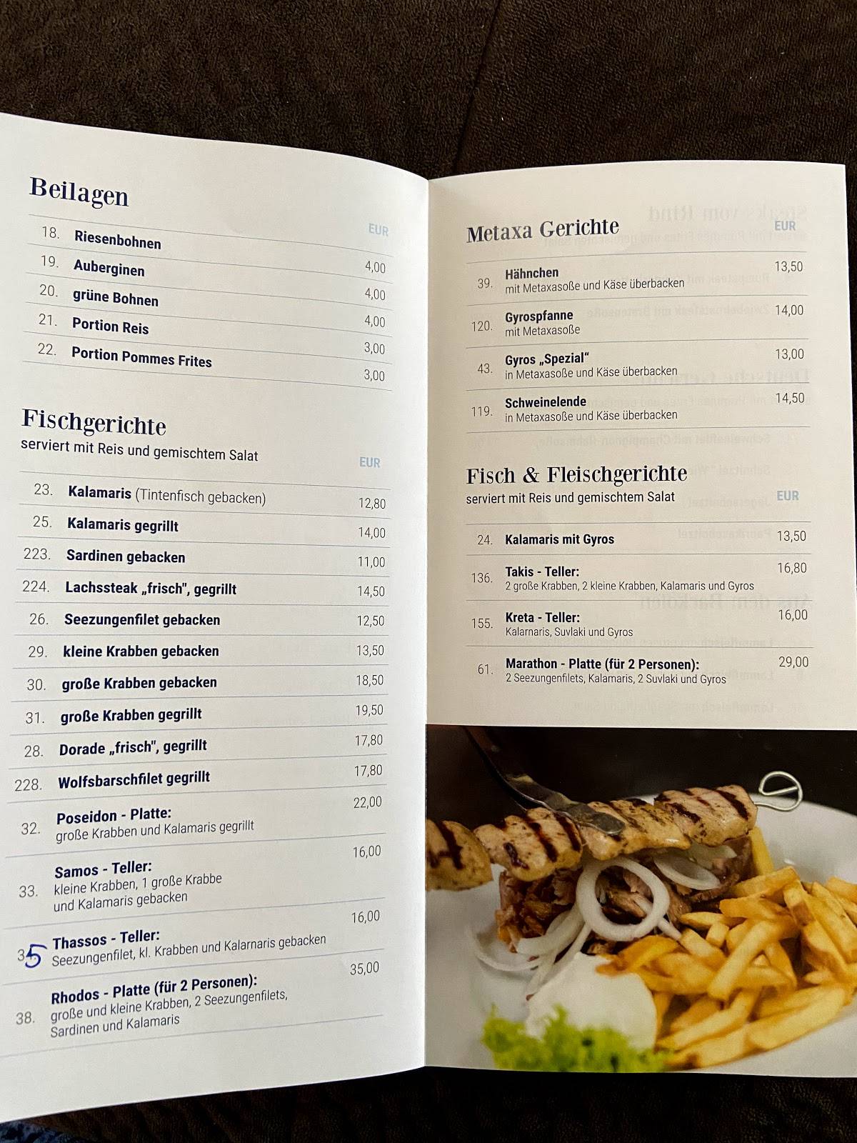 Speisekarte von Gaststätte Akropolis restaurant, Velburg