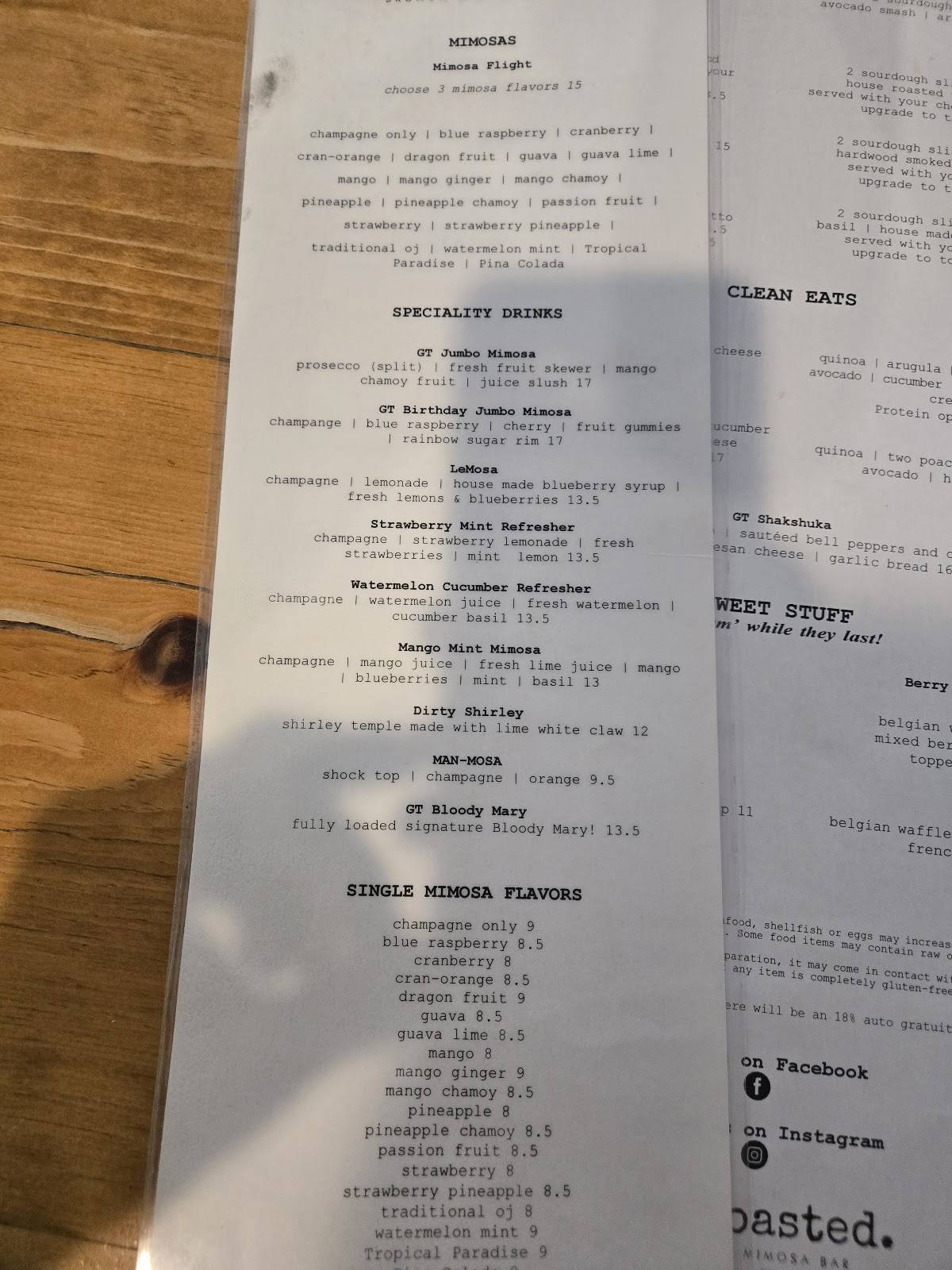 Menu at Get Toasted restaurant, Riverbank
