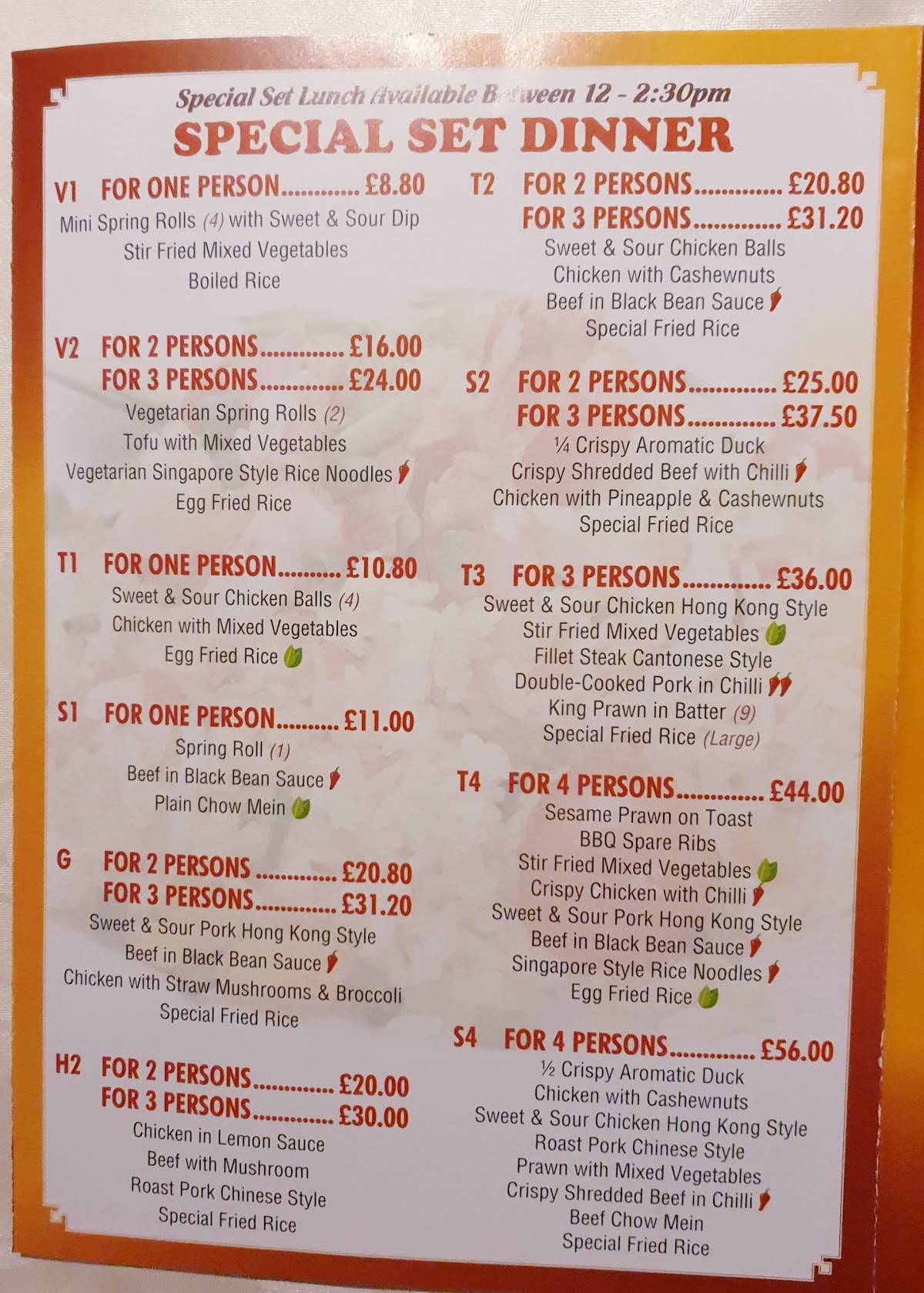 Menu at Golden Palace restaurant, Oxted, 40 Station Rd W
