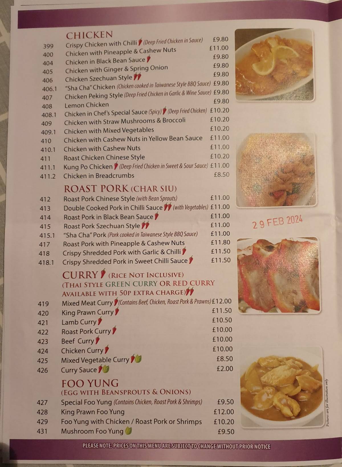 Menu at Golden Palace restaurant, Oxted, 40 Station Rd W