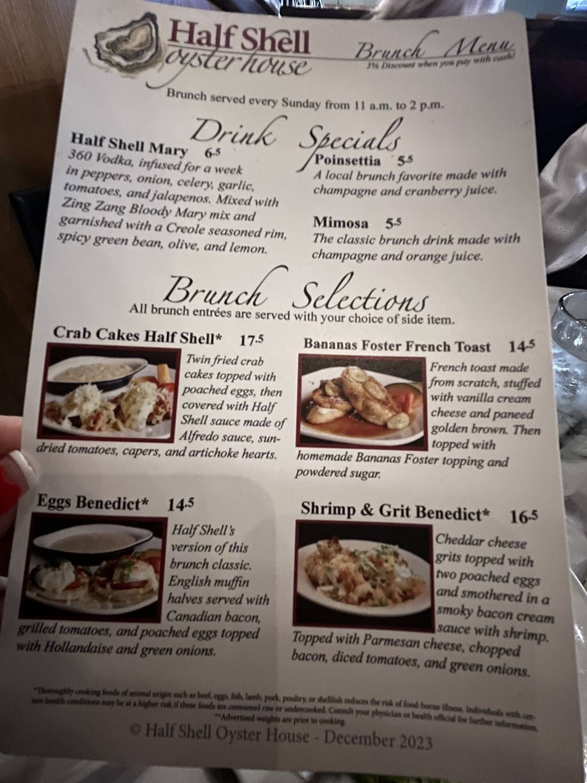 Menu at Half Shell Oyster House Trussville restaurant, Trussville