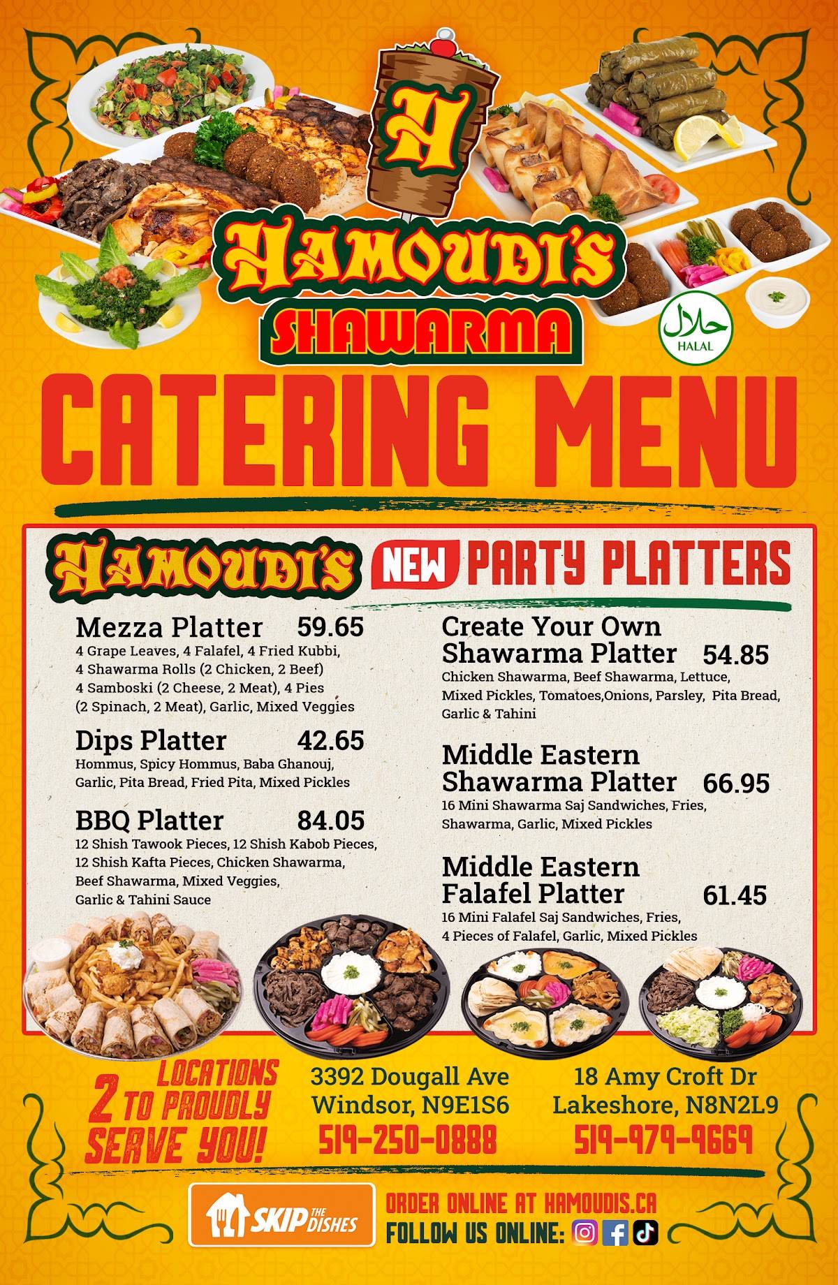Menu at Hamoudi's Shawarma - Lakeshore restaurant, Windsor