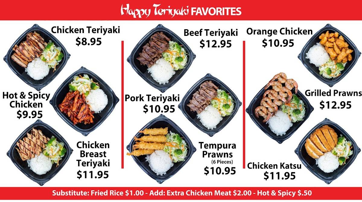 Menu at Happy Teriyaki - Arthur St - Caldwell, ID restaurant, Caldwell