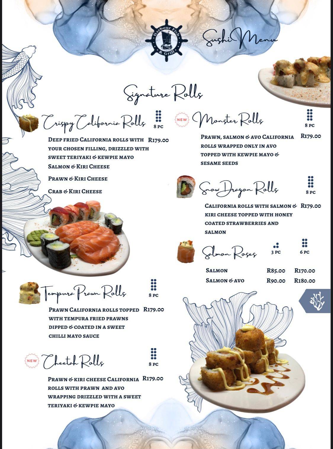 Menu at Harbour Fish and Grill restaurant, New Redruth, Meyersdal Mall