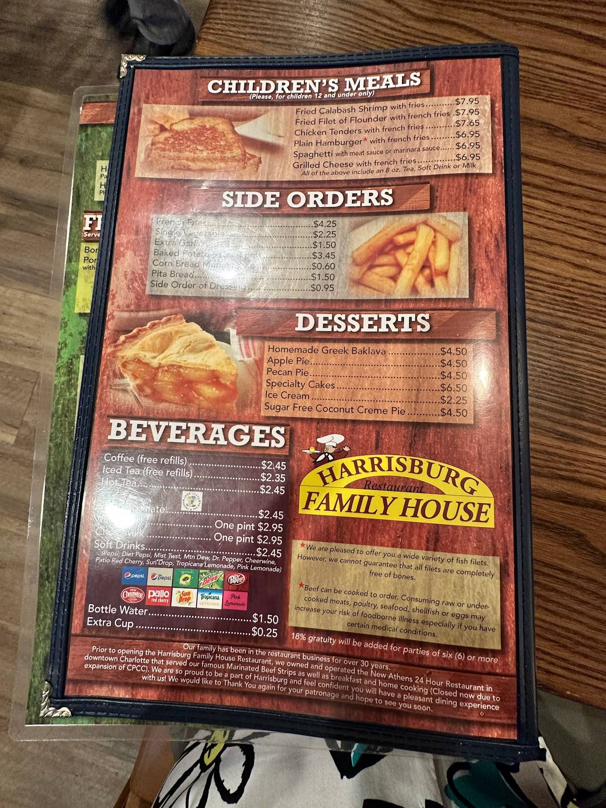 Menu at Harrisburg Family House restaurant, Harrisburg