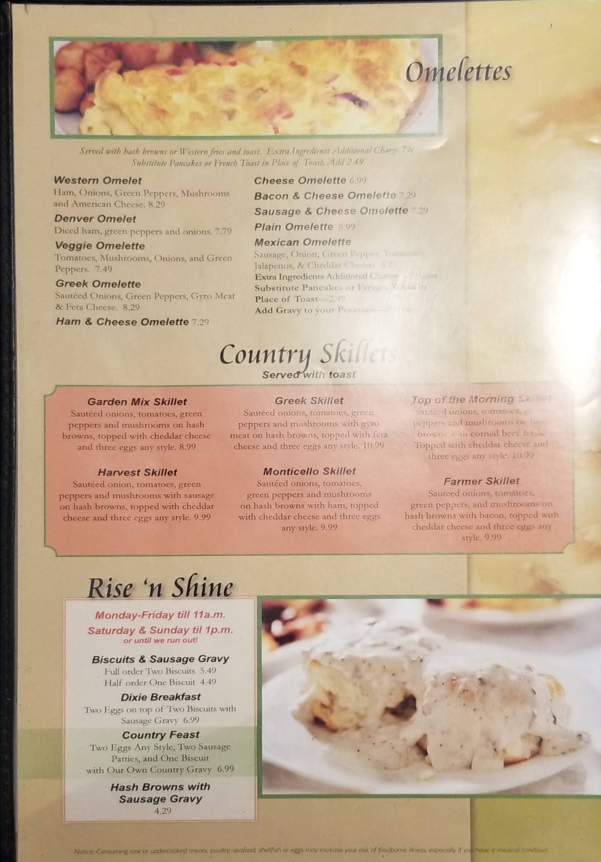Menu at Harvest Time Family Restaurant, Monticello