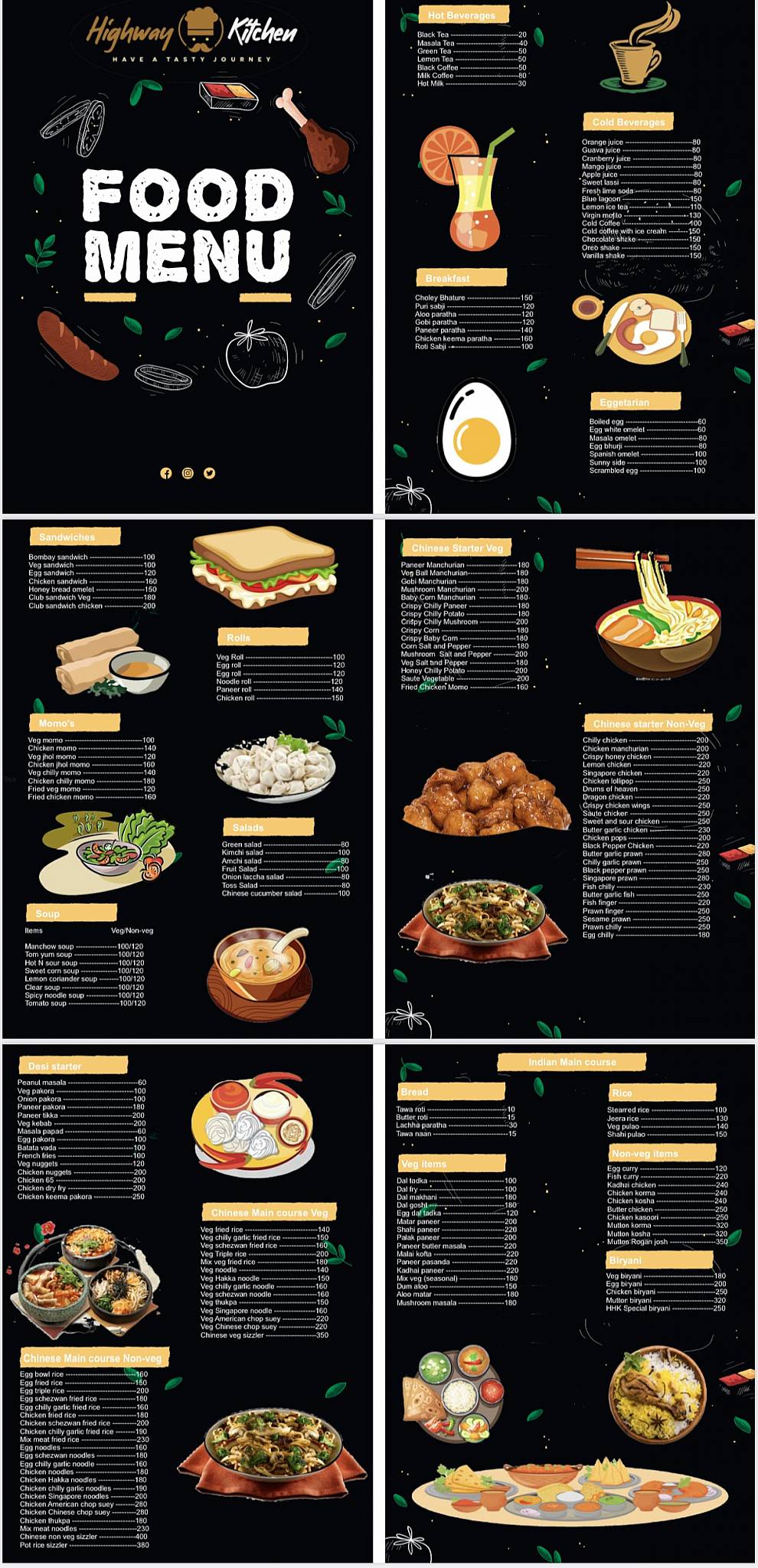 Menu at Highway Kitchen, Dakshin Bagdogra