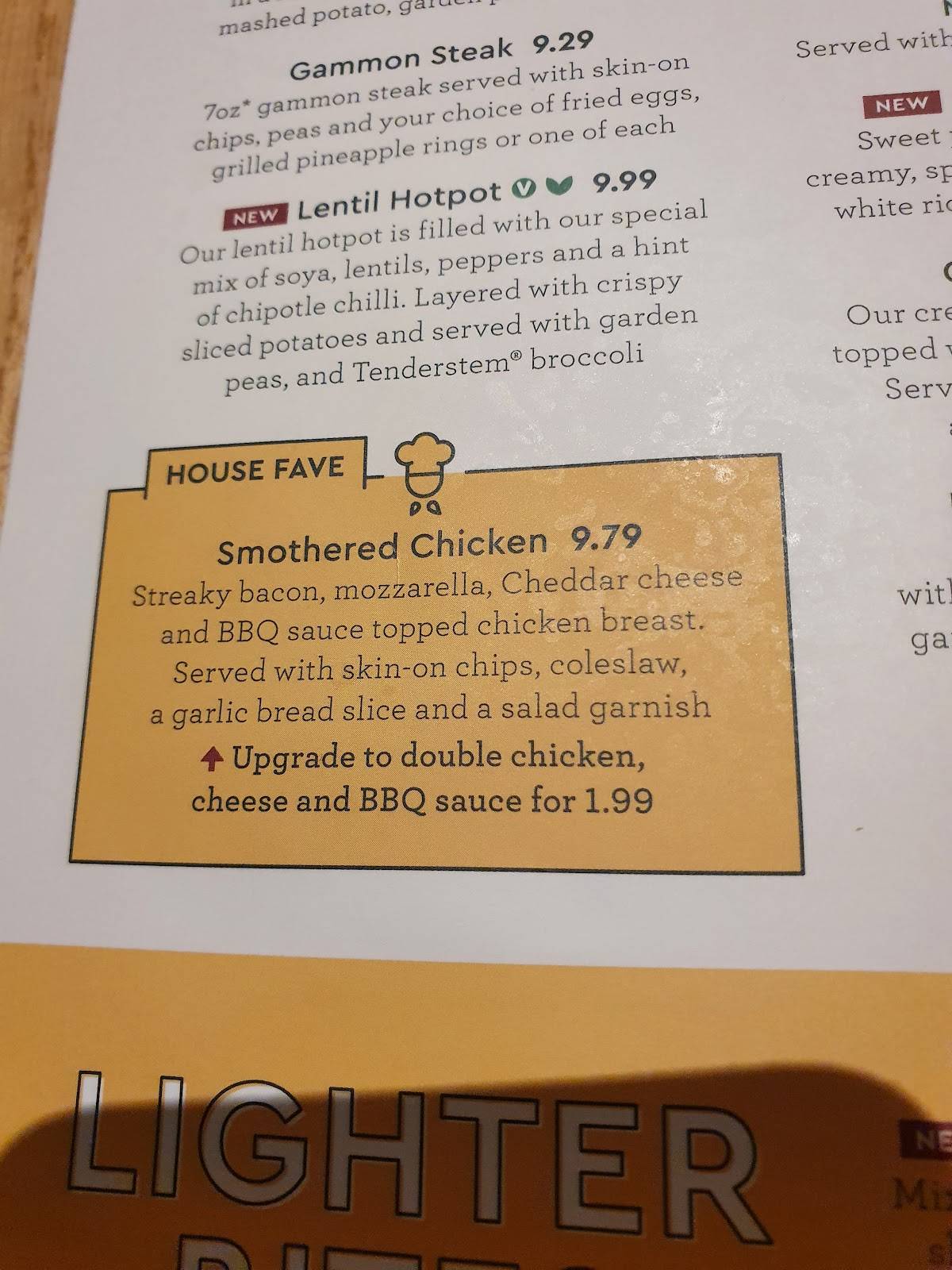 Menu at Holystone Park Cookhouse + Pub, Newcastle upon Tyne