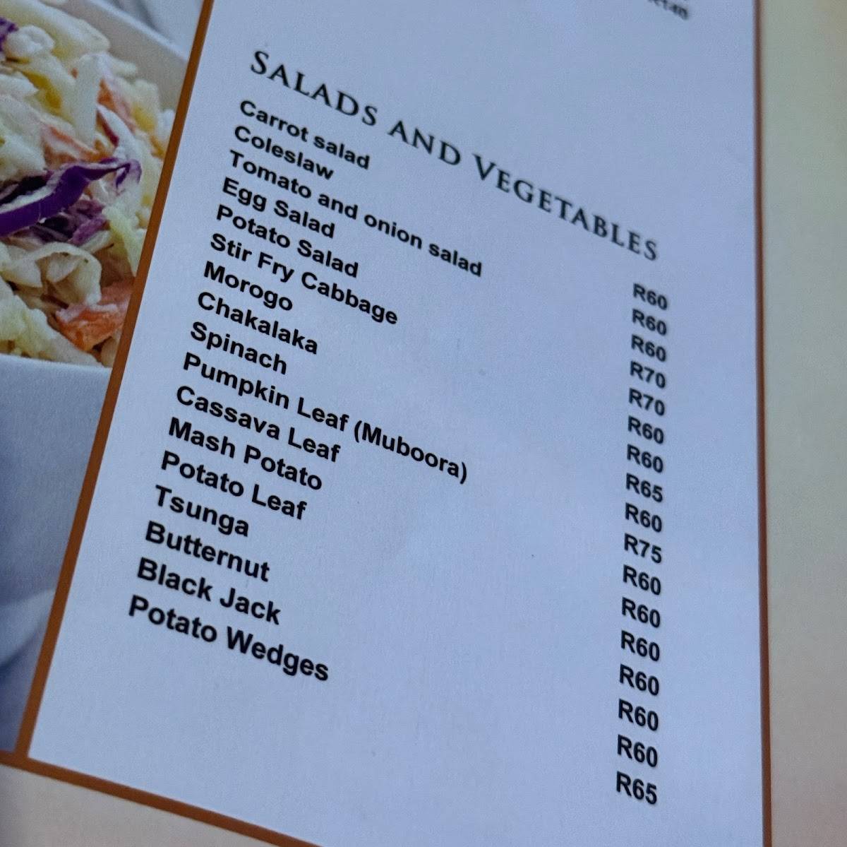 Menu at Hombaze African Cuisine - Legacy Corner restaurant, Sandton ...