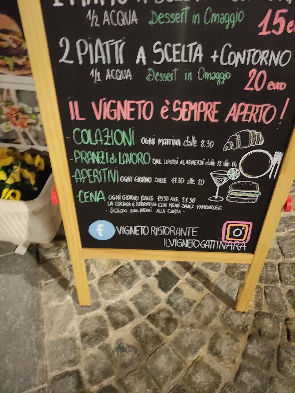 Menu da Ristorante Il Vigneto, Gattinara