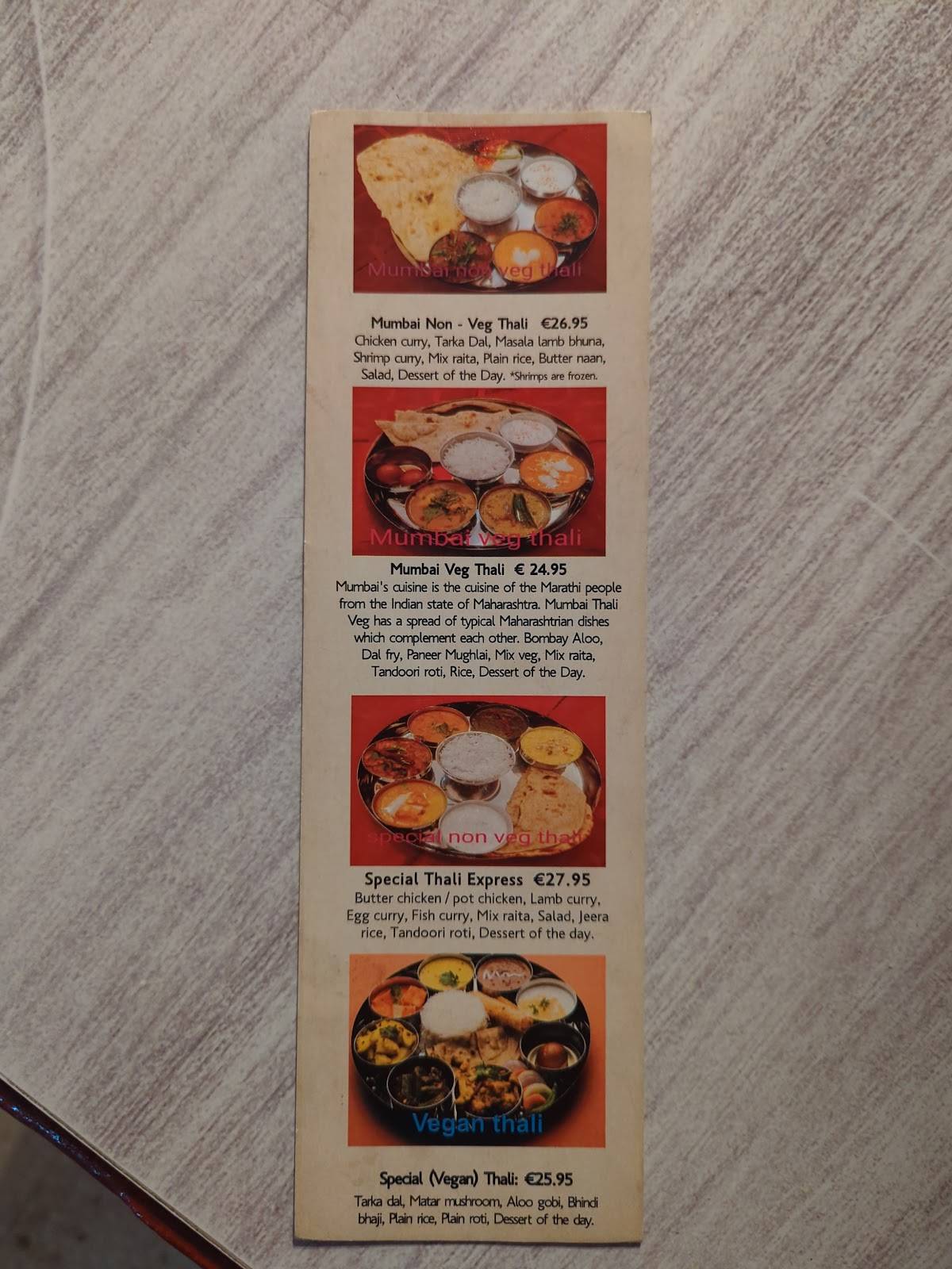 Menu at Indian Thali Express, Paphos