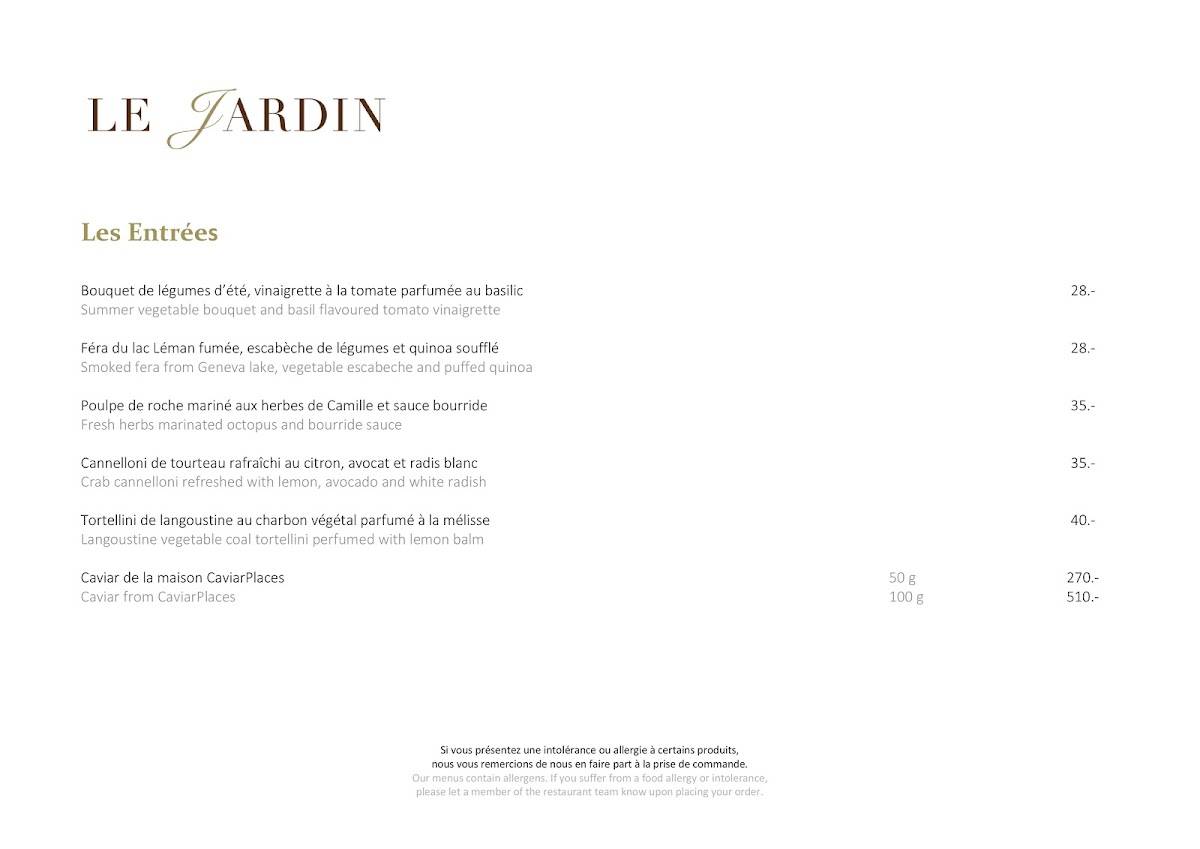 Menu da Jardin, Ginevra, Rue Adhémar-Fabri 8-10