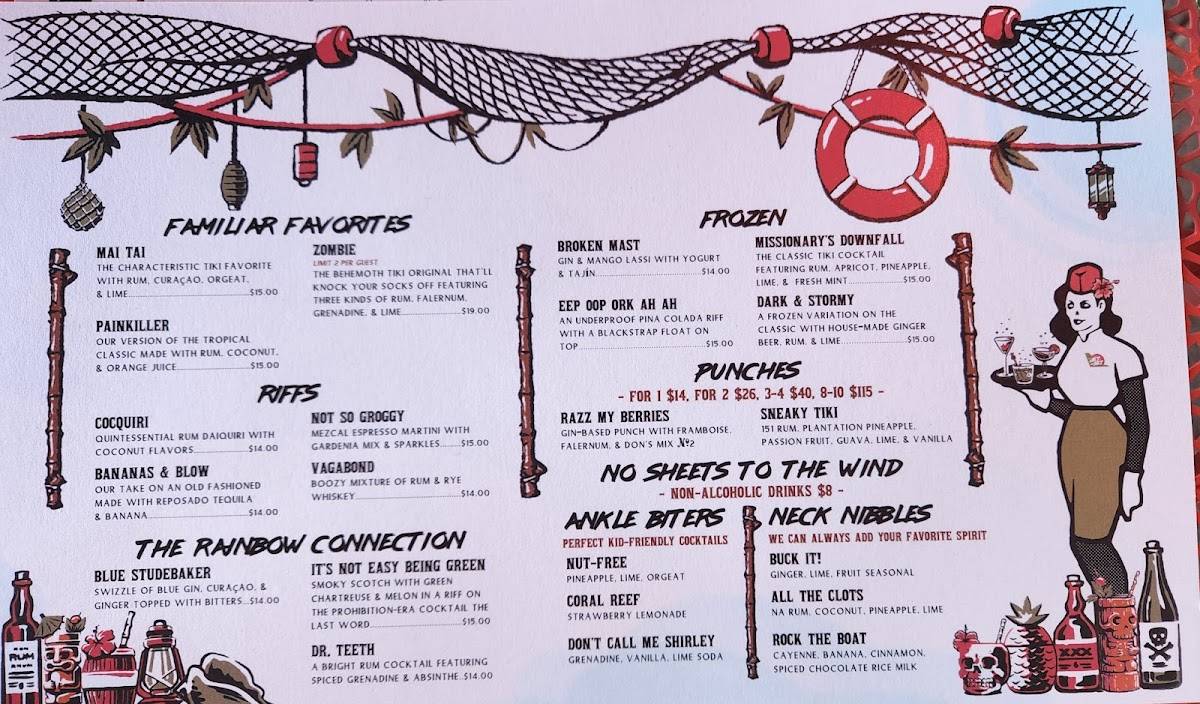 Menu at Jet Set Tiki Bar, Newburgh, 50 Front St