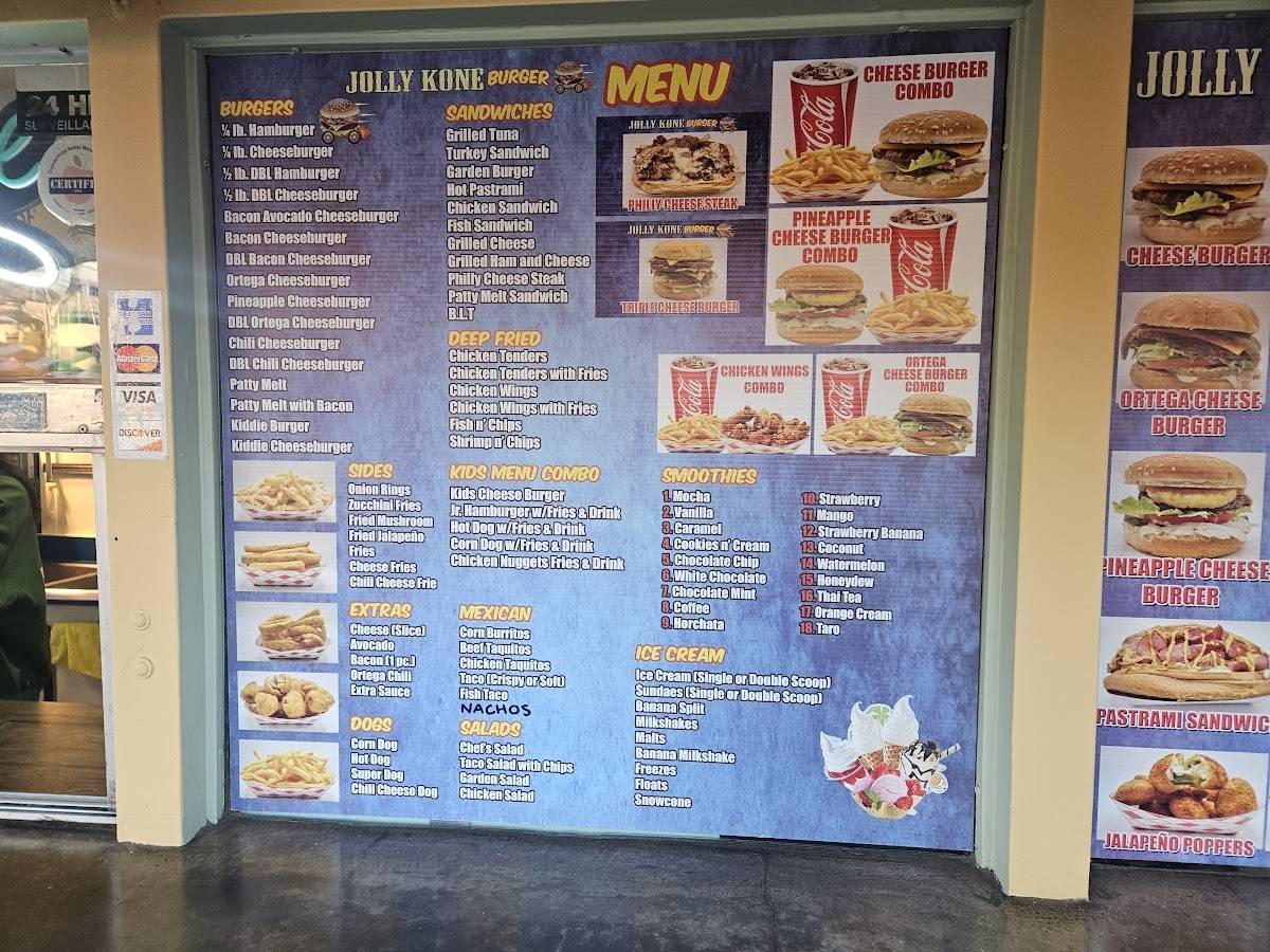 Menu at Jolly Kone restaurant, Ojai