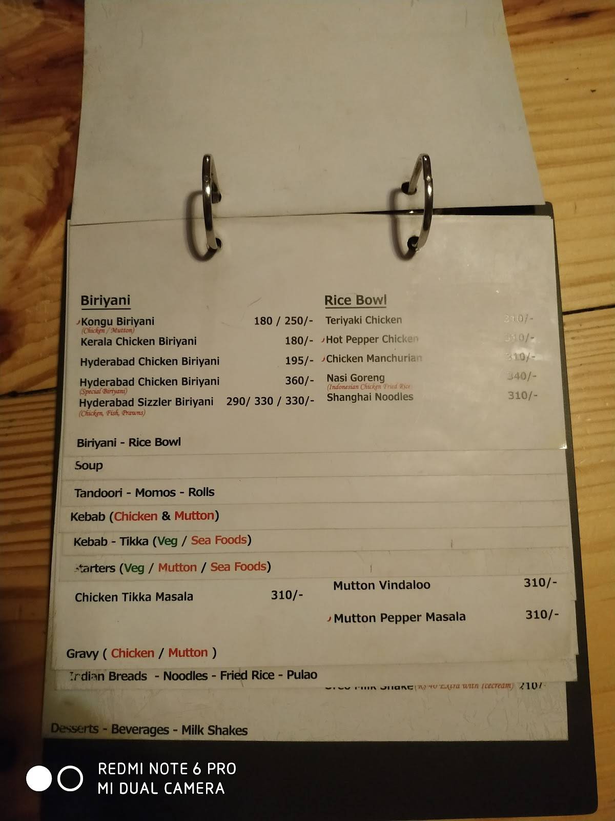 Menu at Kadhambam Multi-cuisine Restaurant, Coimbatore