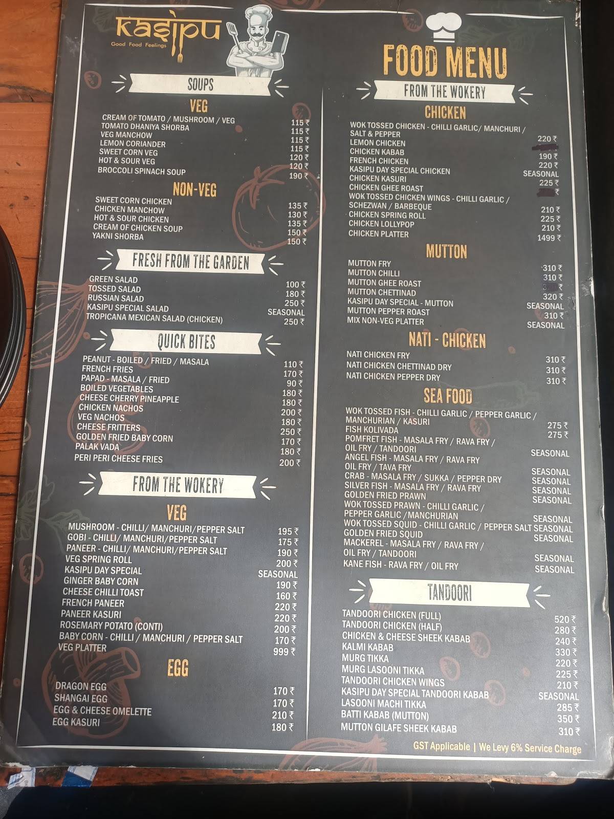 Menu at Kasipu Resto-Bar, Bengaluru, #35/9