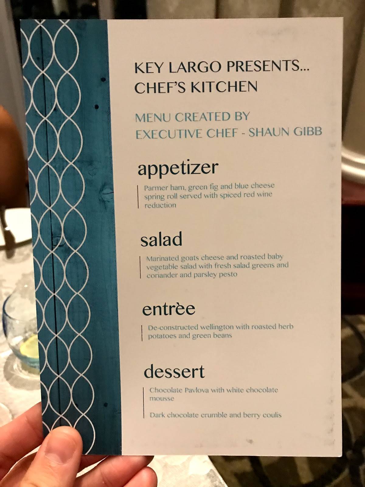 Menu at Key Largo restaurant, East London