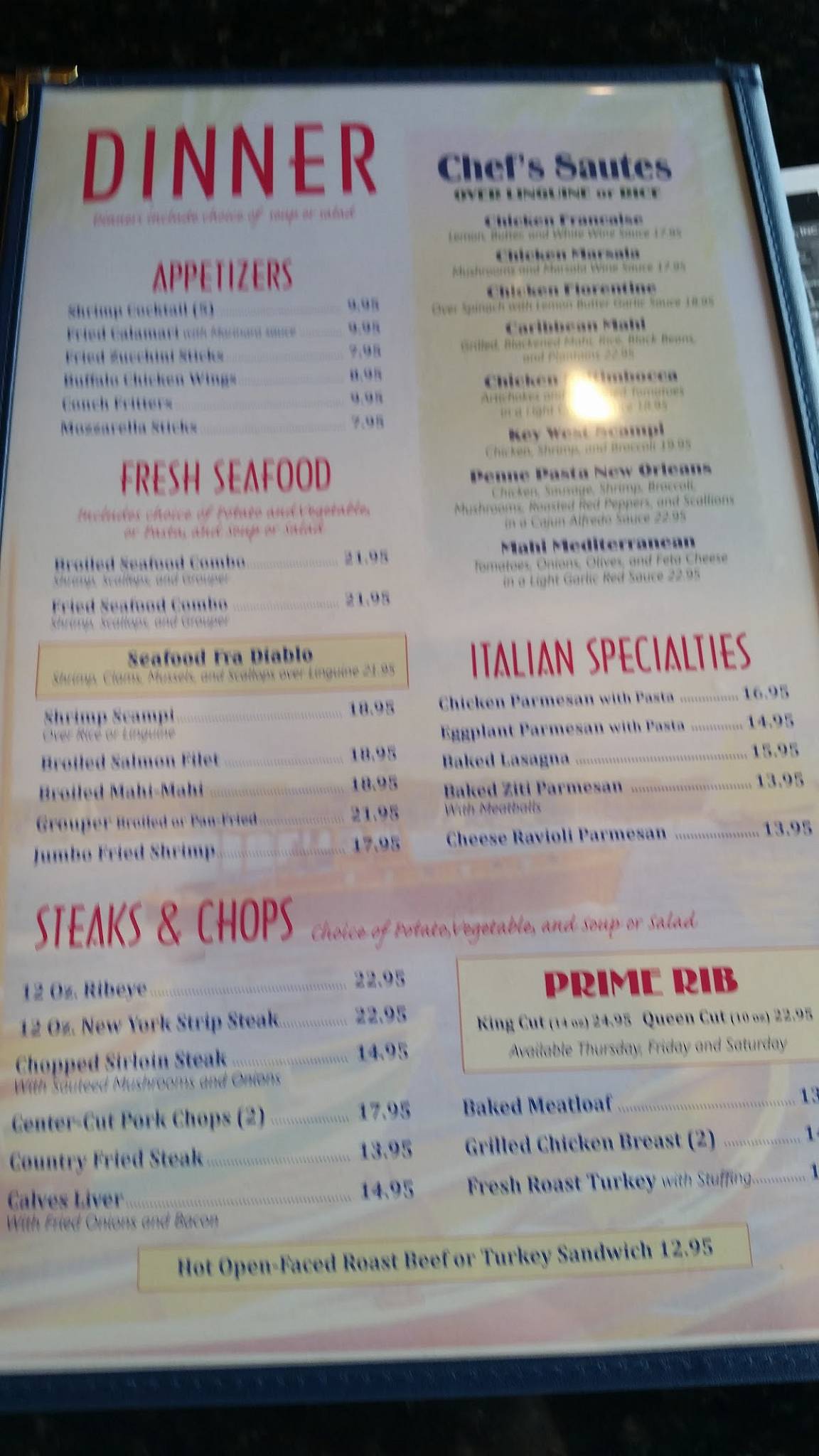 Menu at Key West Diner restaurant, Stuart, NW Federal Hwy