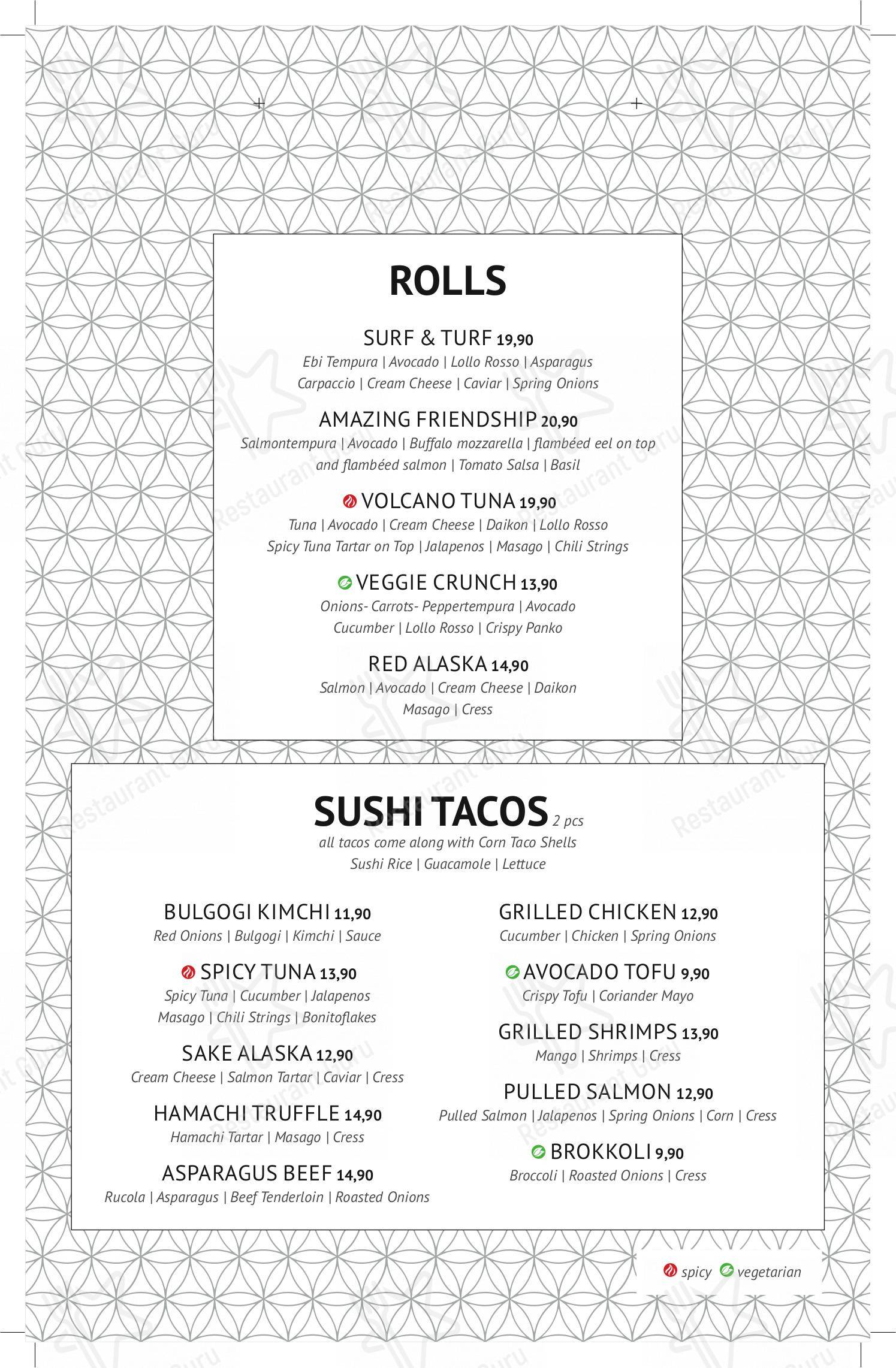 Speisekarte von KitchA - Sushi Taco & Grill restaurant, Wien