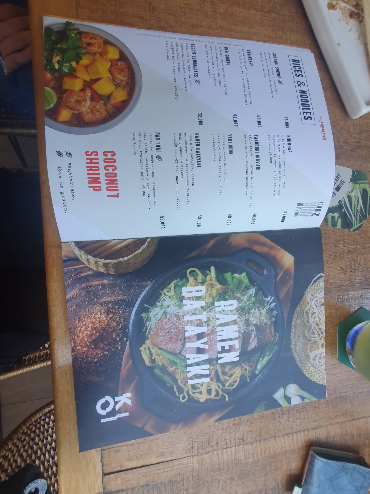 Carta del restaurante Ko Asian Kitchen, Bogotá
