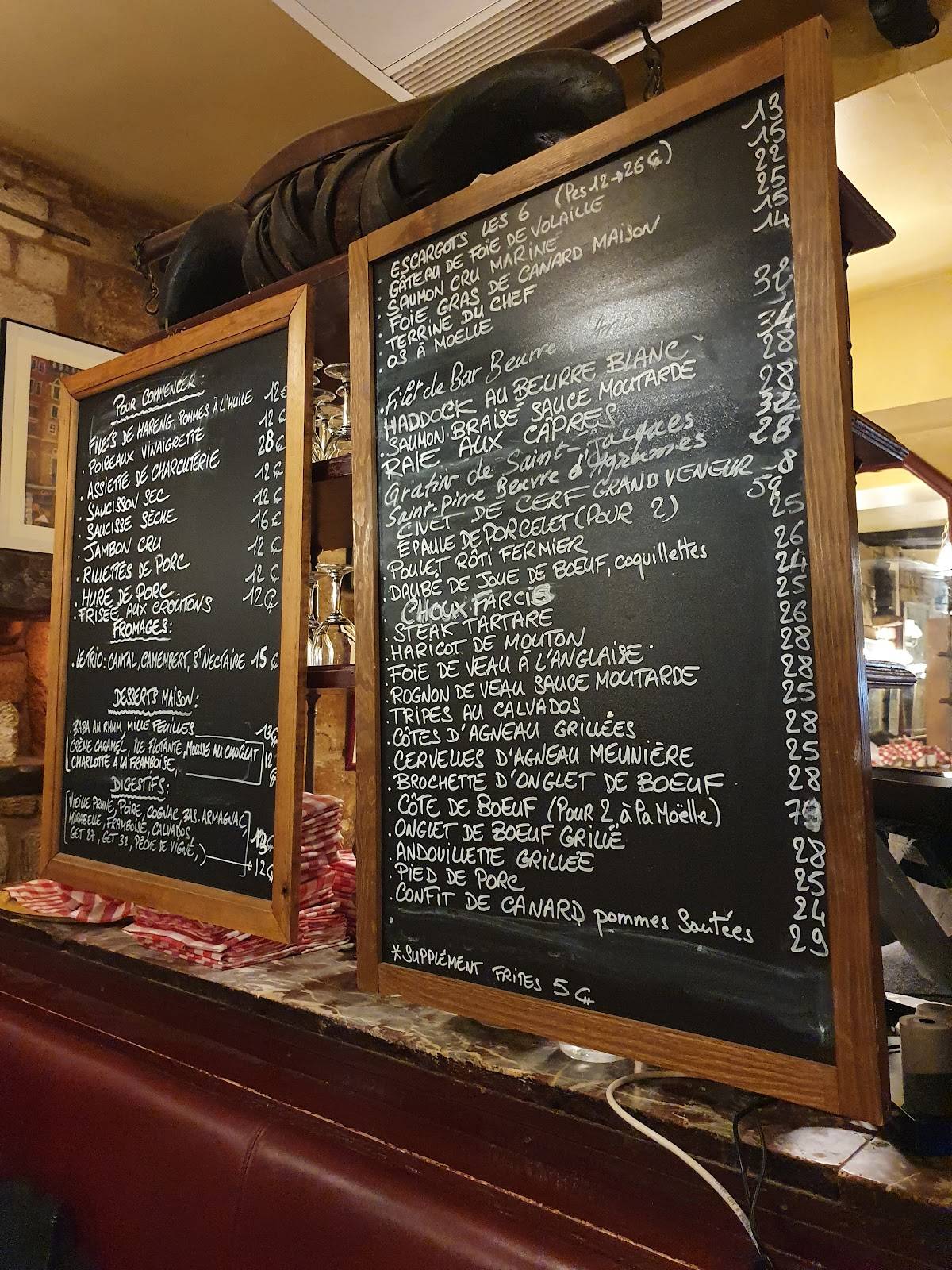 Menu at La Tour Montlhéry - Chez Denise restaurant, Paris, 5 Rue des ...