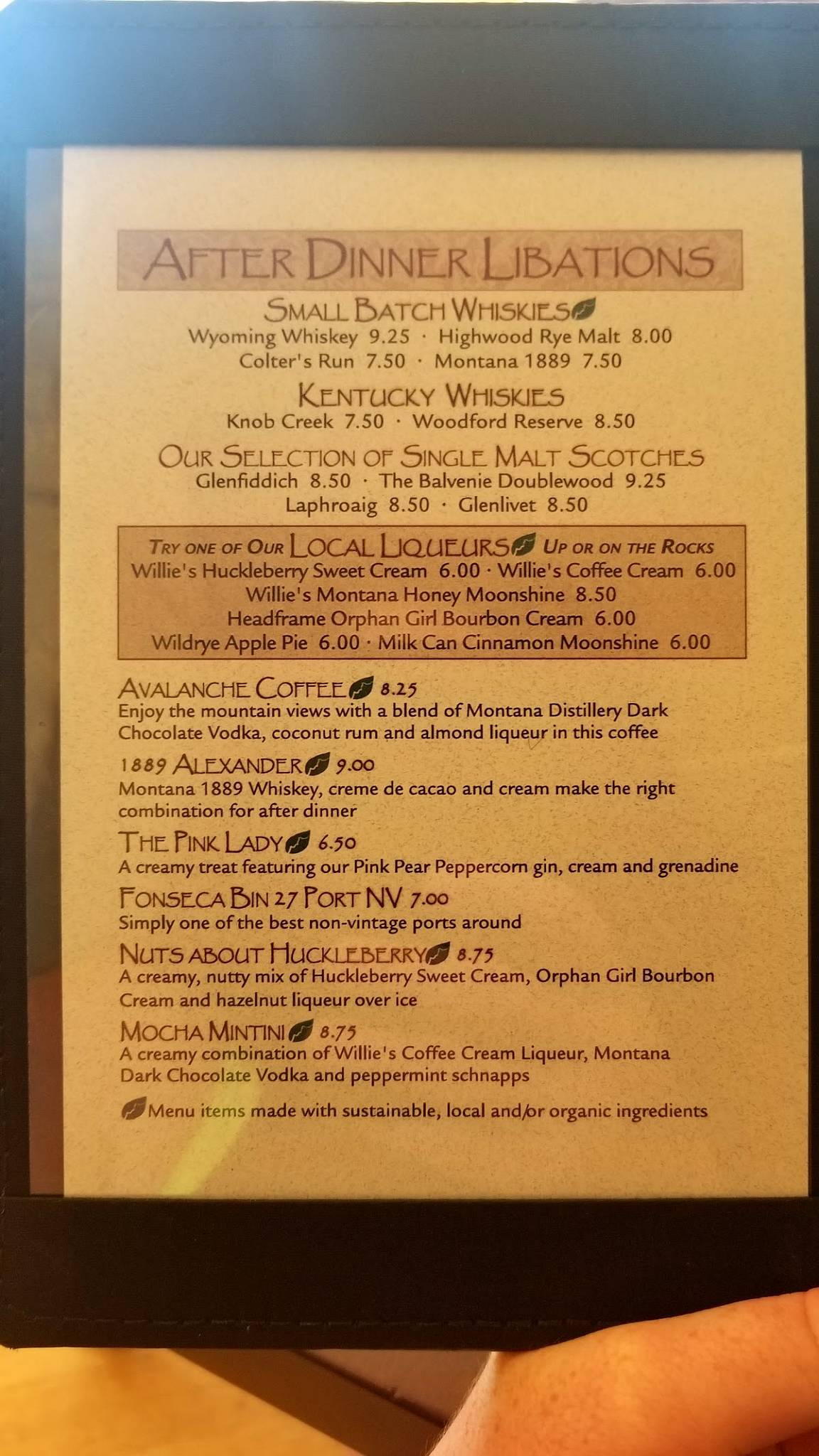 Menu at Lake Yellowstone Hotel Dining Room restaurant, USA, 236 ...