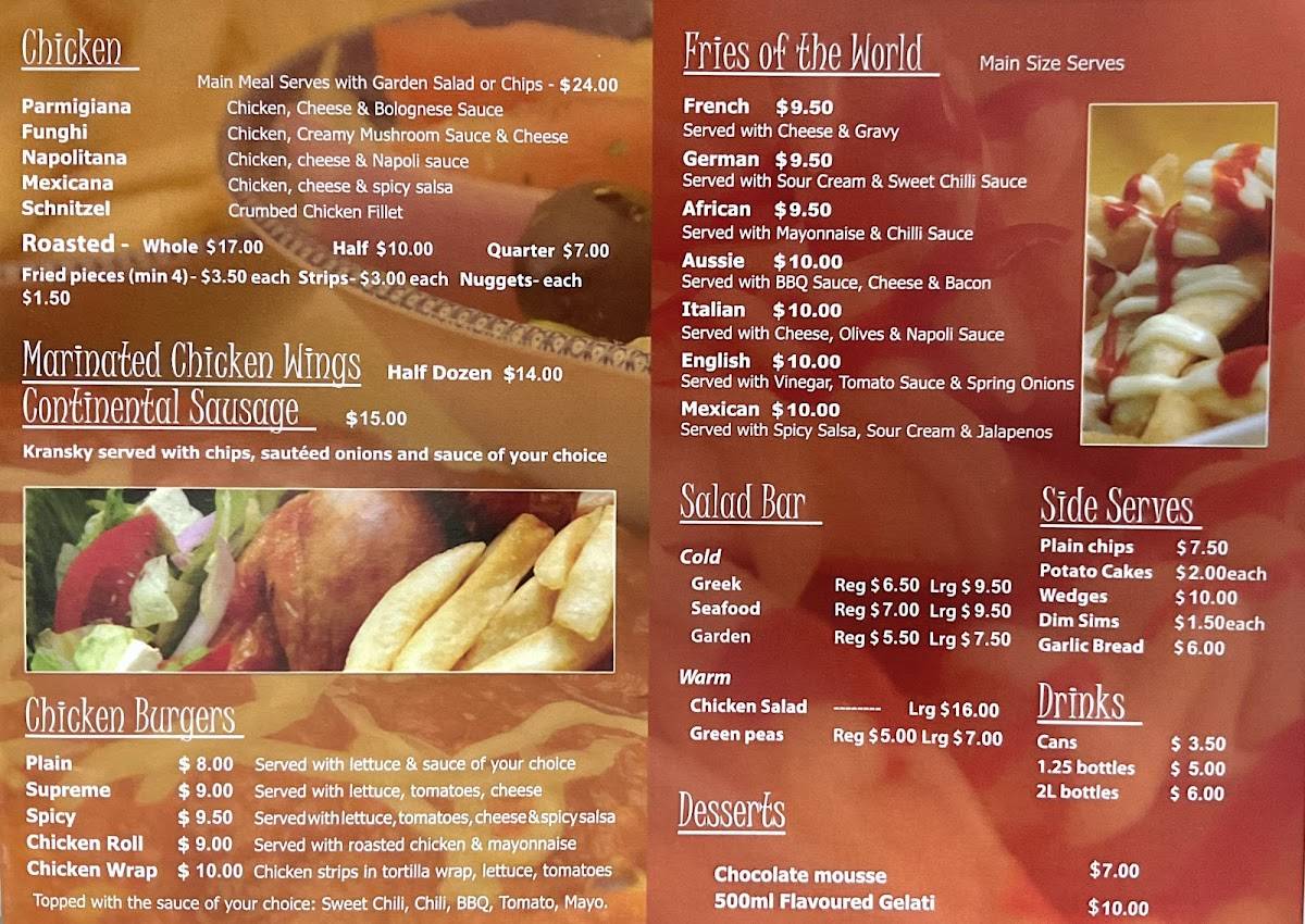 Menu at Lakeside Pizza restaurant, Reservoir, 29 Massey Ave