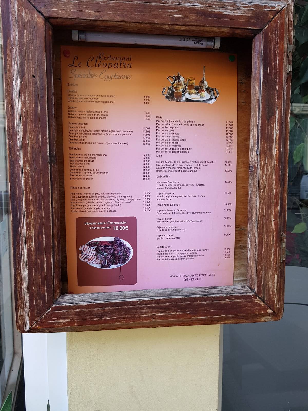 Menu at Restaurant Le Cléopatra, Tournai