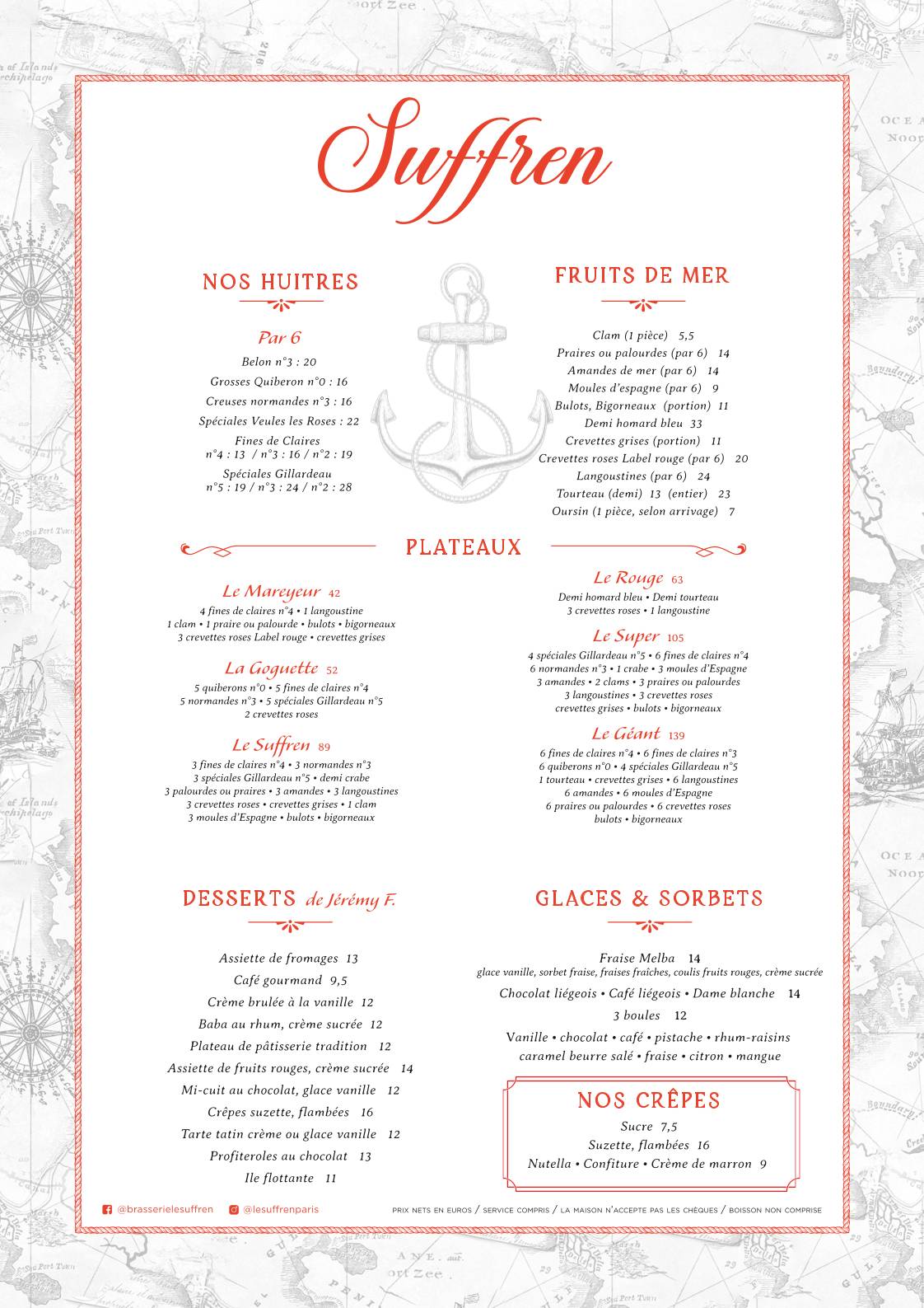 Menu au Le Suffren - Paris restaurant, Paris