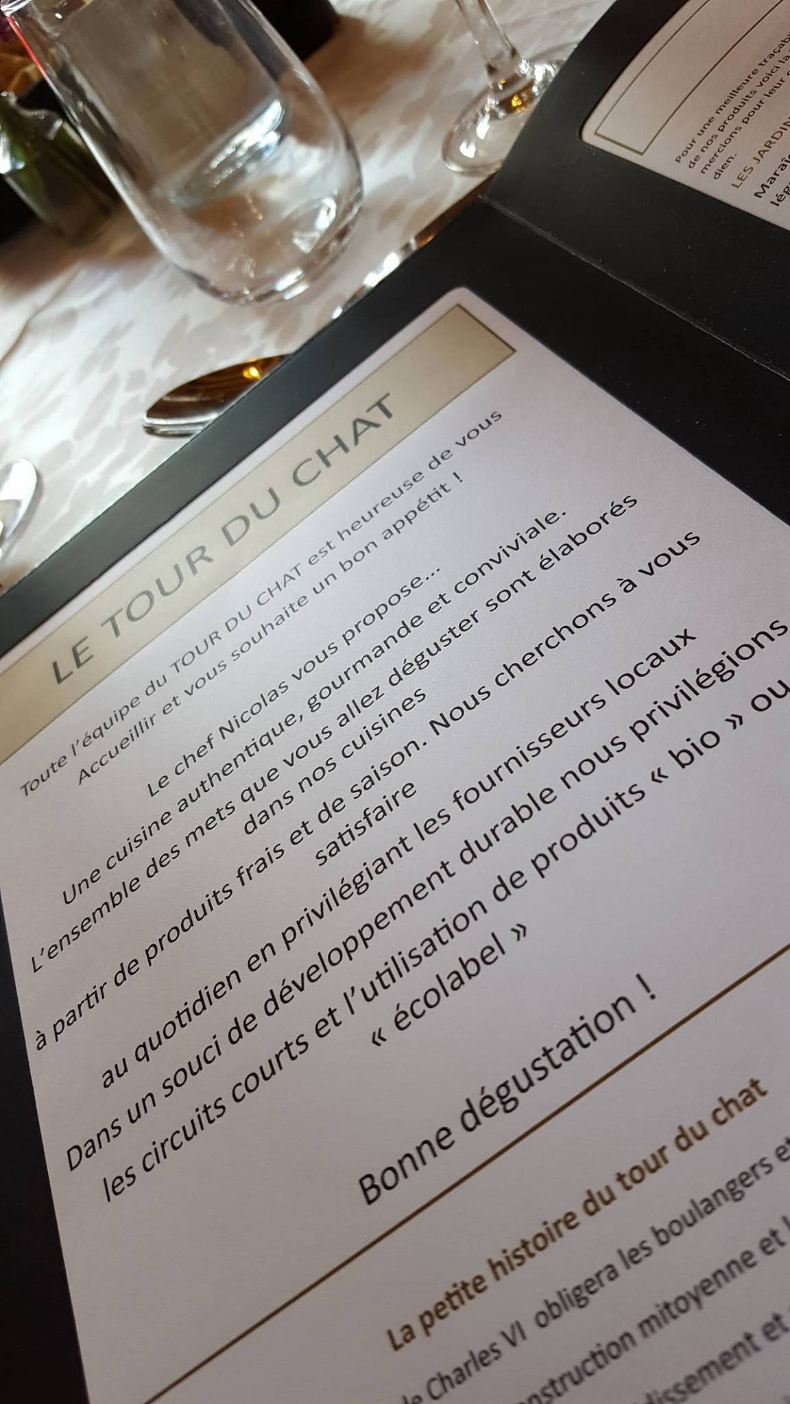 Carta de Restaurant Le Tour Du Chat, Crossac