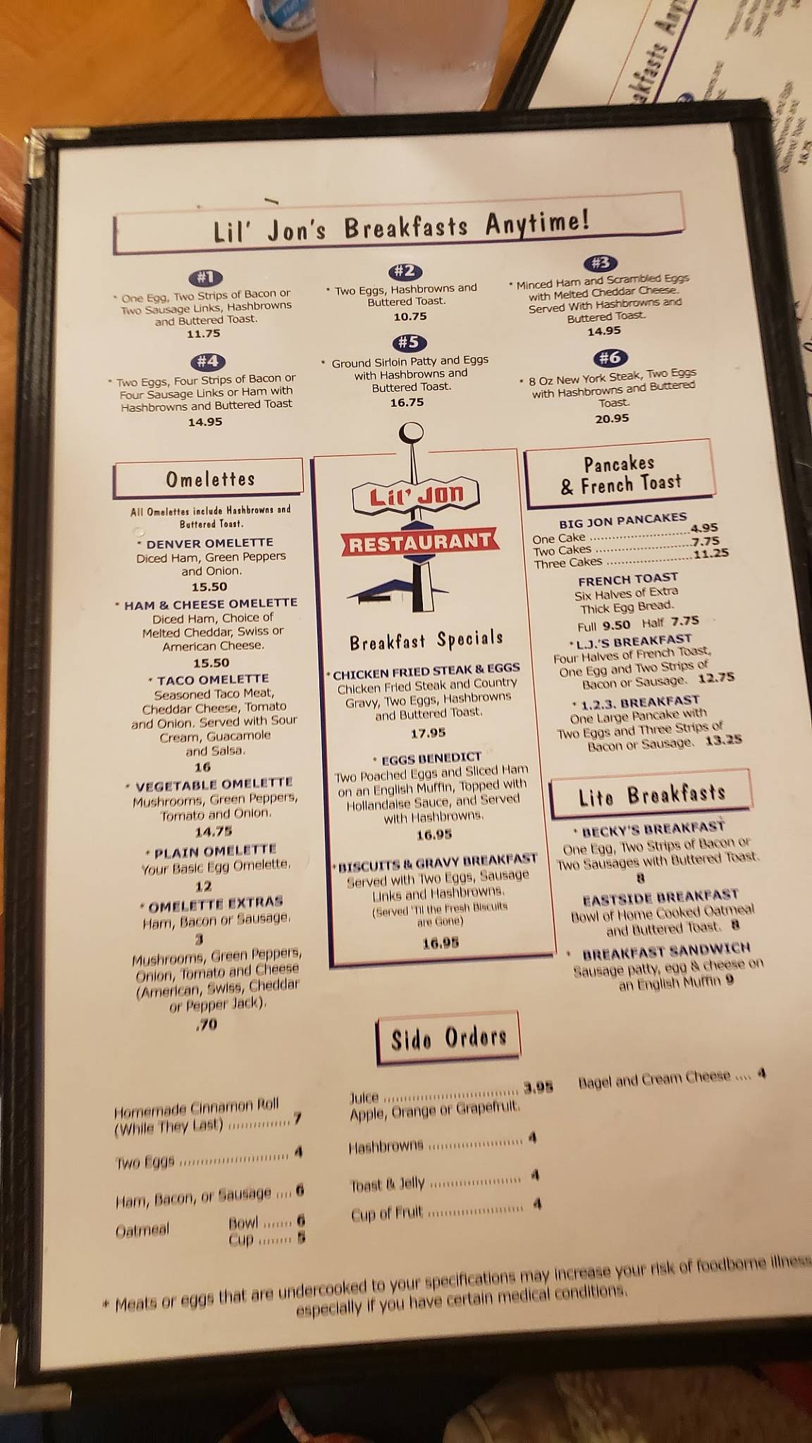 Menu at Lil' Jon Restaurant & Lounge, Bellevue